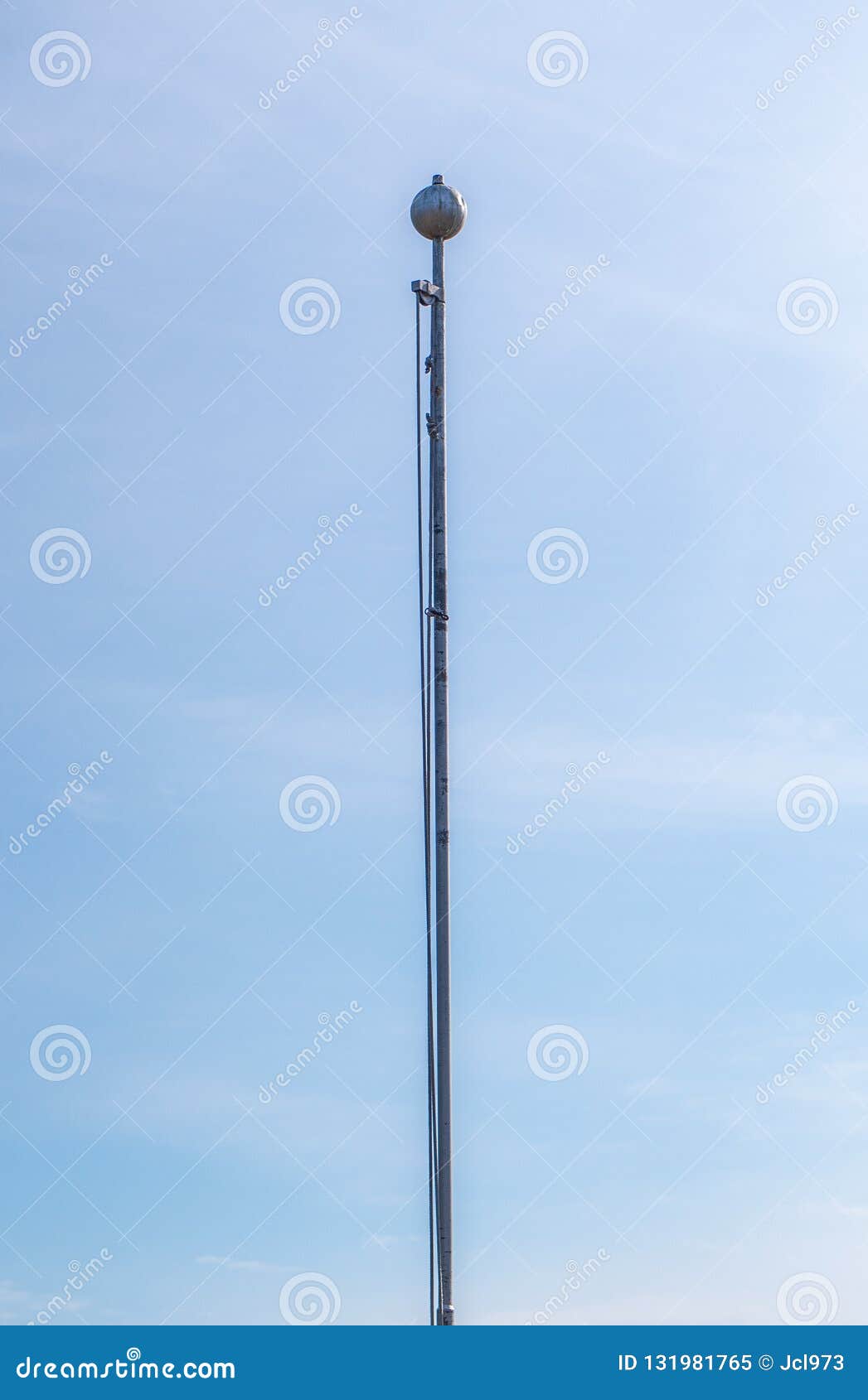 Empty Flag Pole Against Blue Sky Stock Image - Image of country, nation ...
