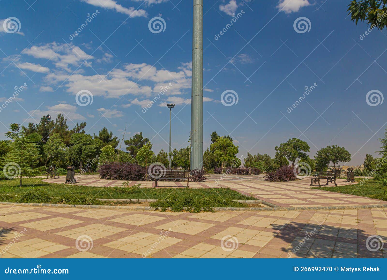Flag Pole in Shirin Park in Kermanshah, Ir Stock Photo - Image of ...