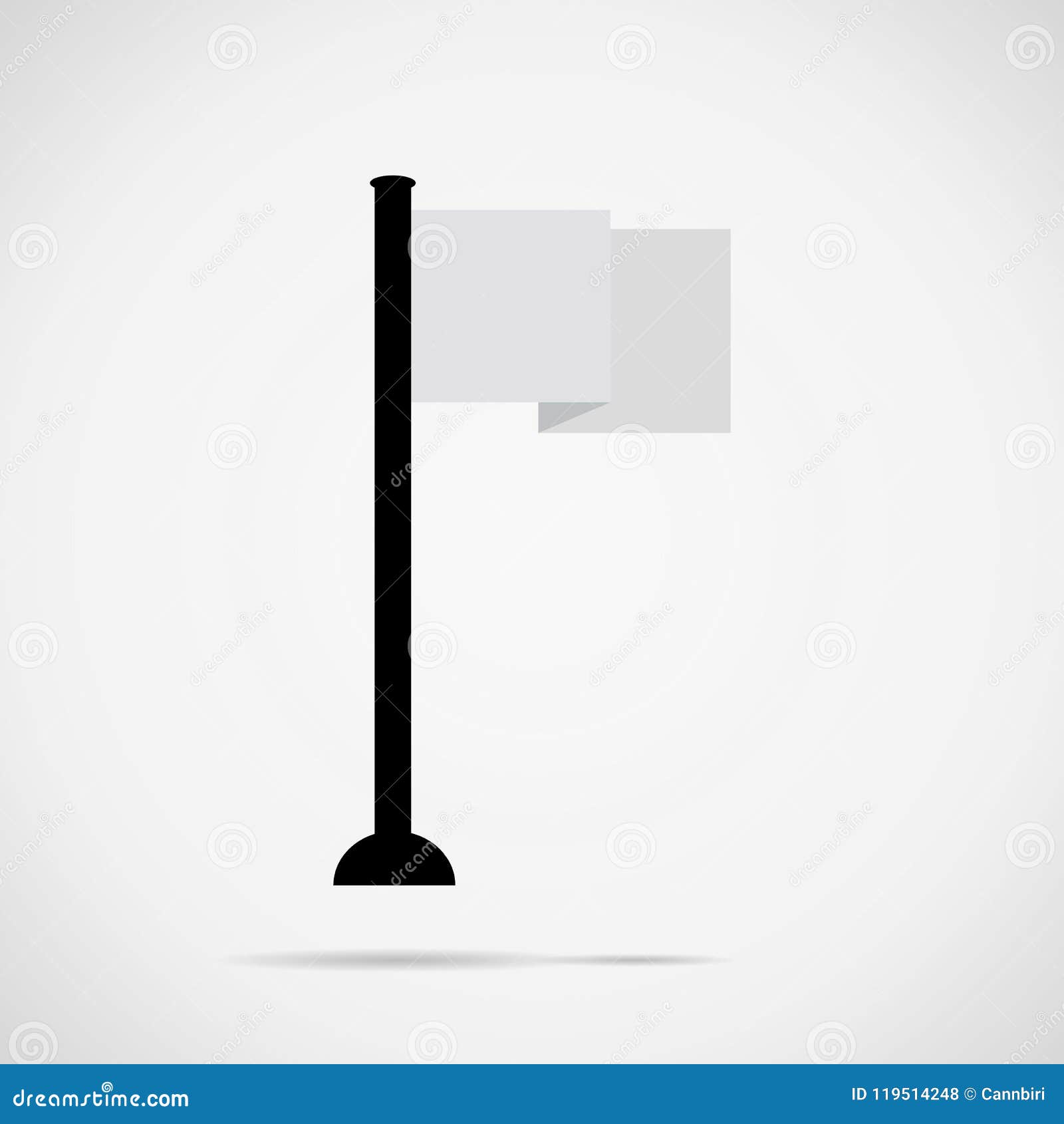 Flag Pole Simple Flat Design Vector Drawing Draft Gray Background Stock ...