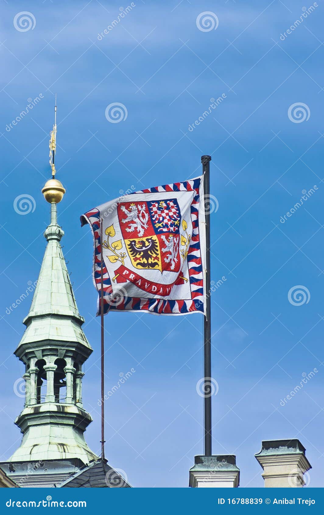The Flag of Prague, Czech Repubic Stock Image - Image of landmark ...