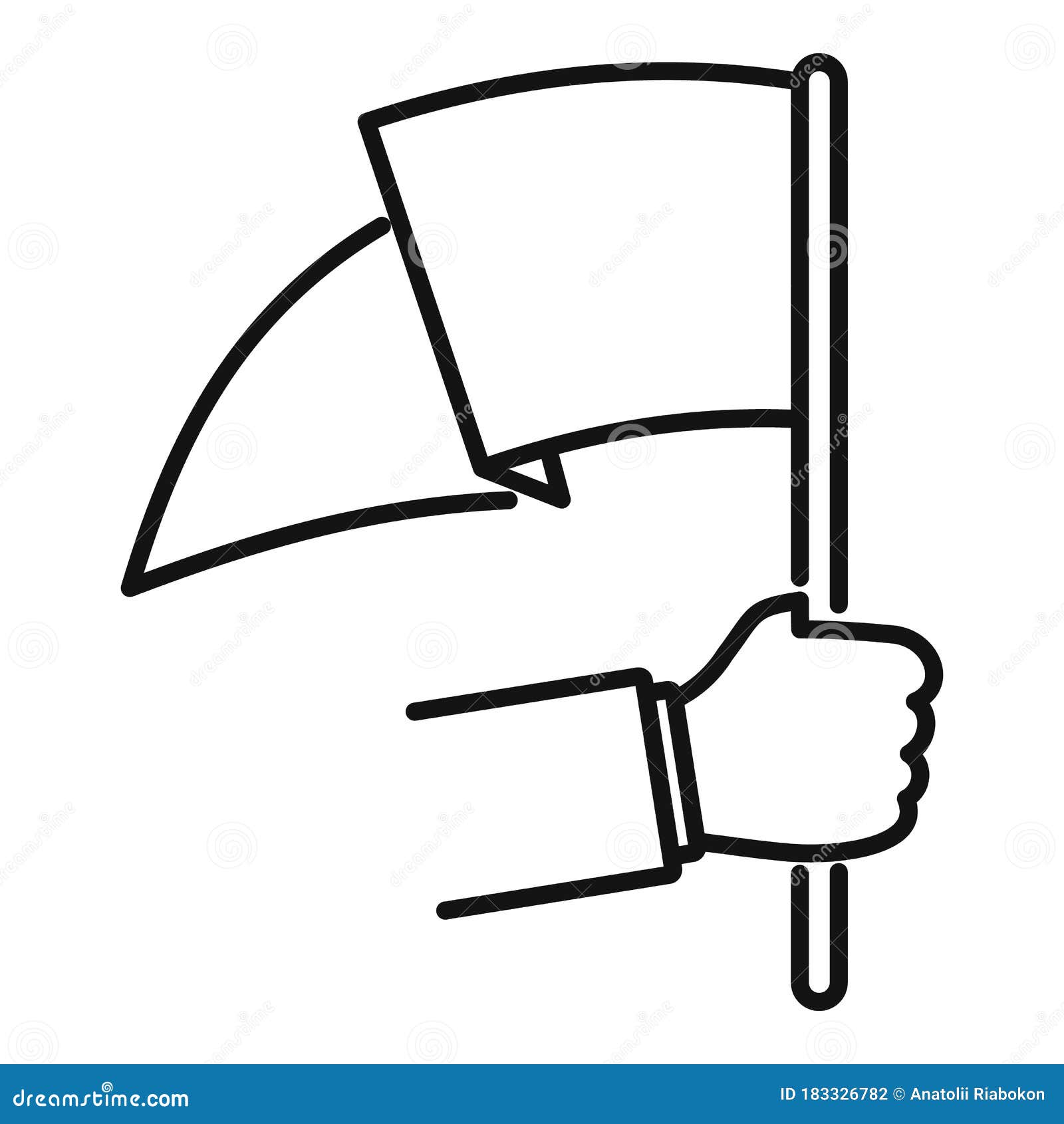 Flag Protest Icon, Outline Style Stock Vector - Illustration of protest ...
