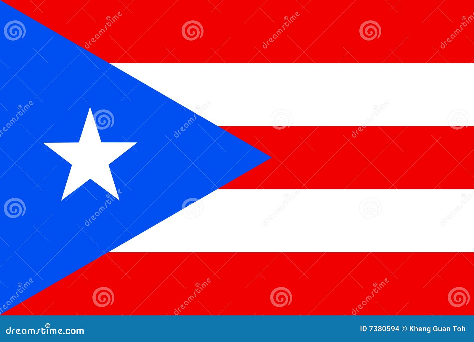 Flag of Puerto Rico stock vector. Illustration of patriotism - 7380594