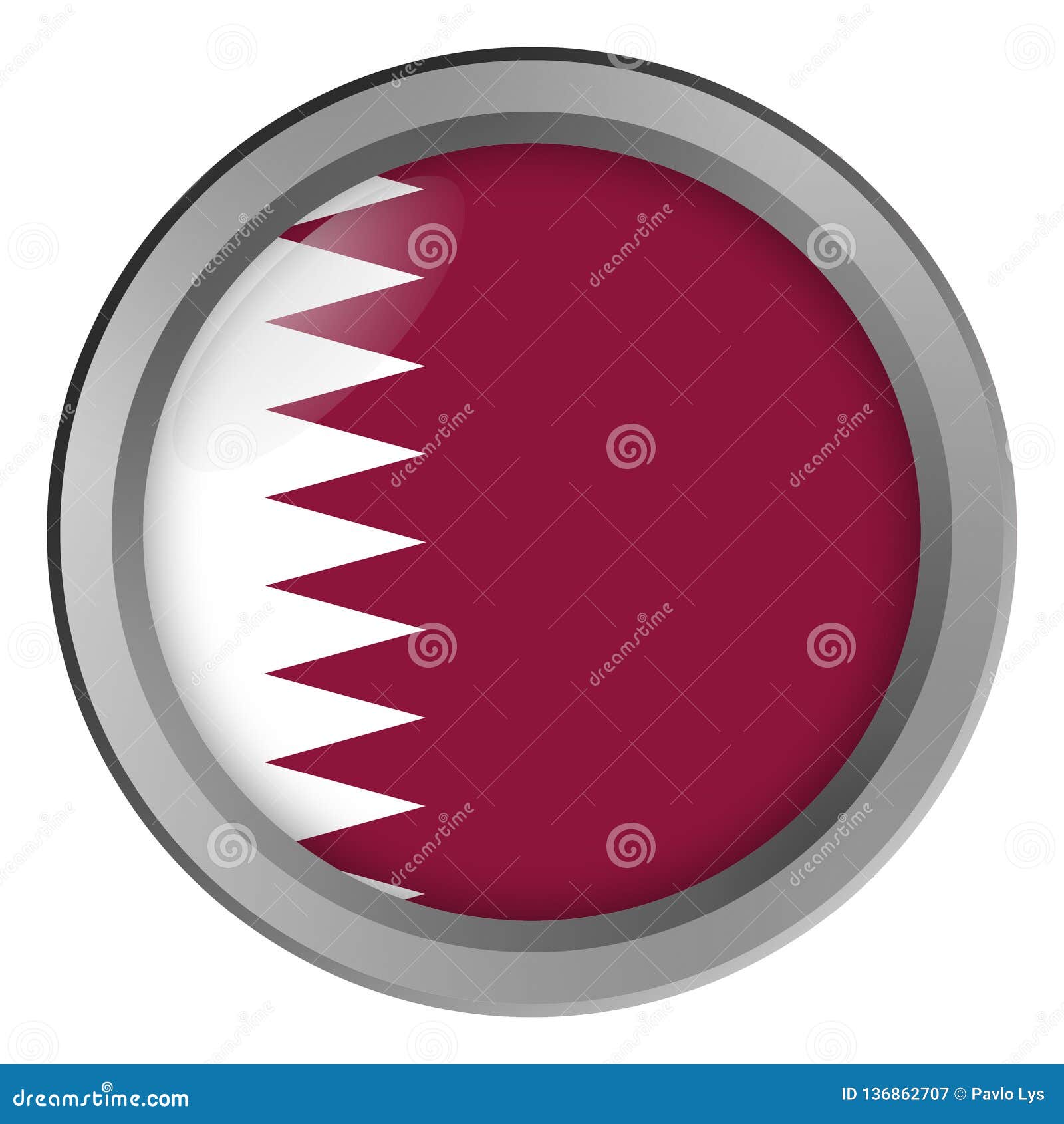 Qatar Round Flag Icon. Round World Flags Vector Illustration Icons Set ...