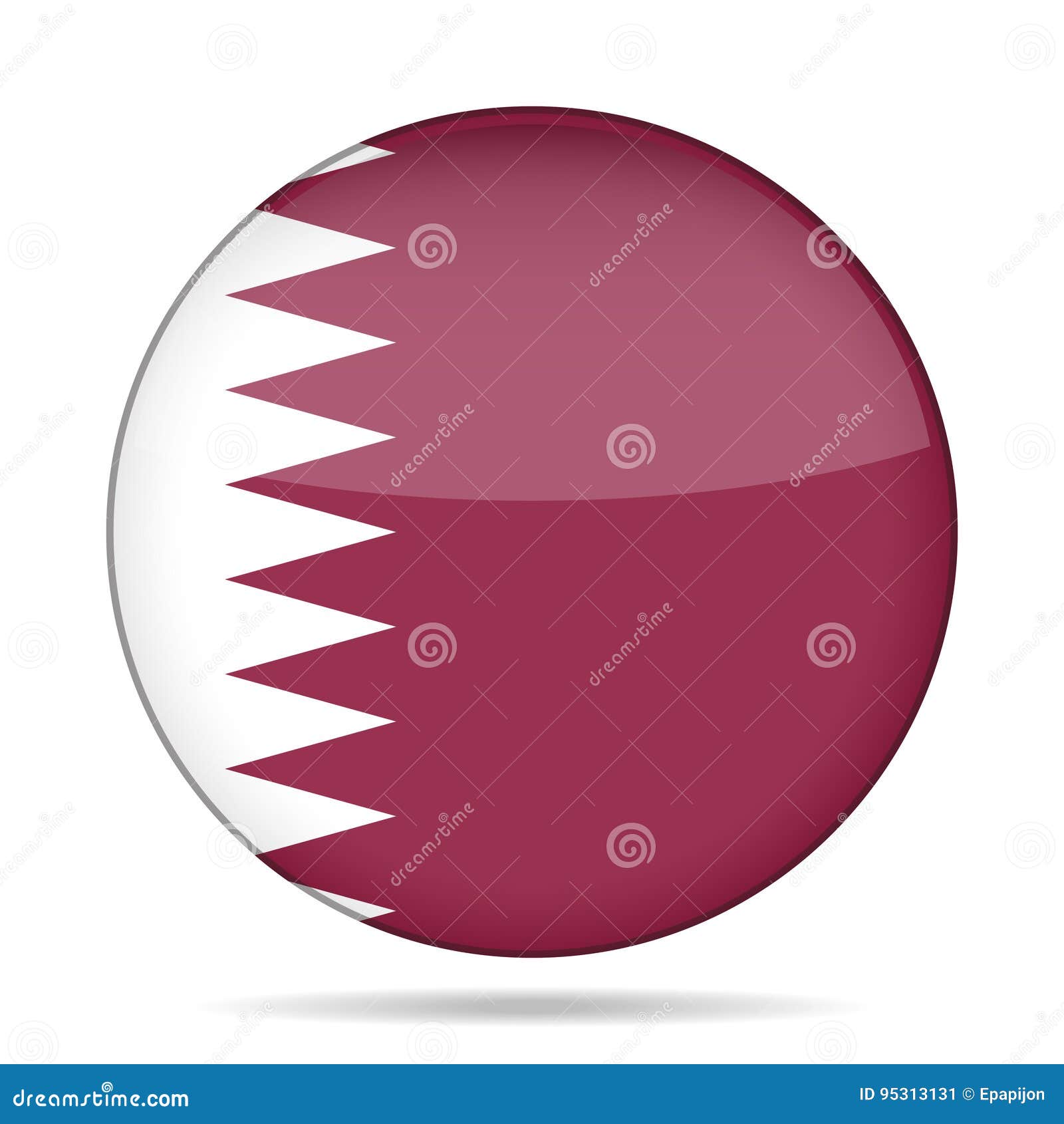 Flag of Qatar. Shiny Round Button. Stock Vector - Illustration of flag ... Flag of Qatar. Shiny Round Button. Stock Vector - Illustration of flag ...