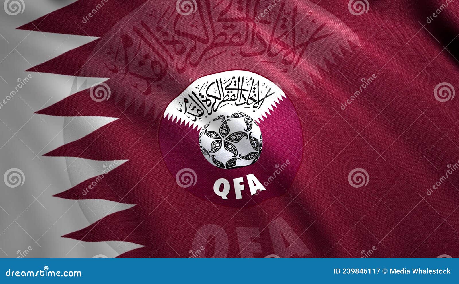 Flag of the QFA Football Team. Motion. the Developing Bright Flag of ...