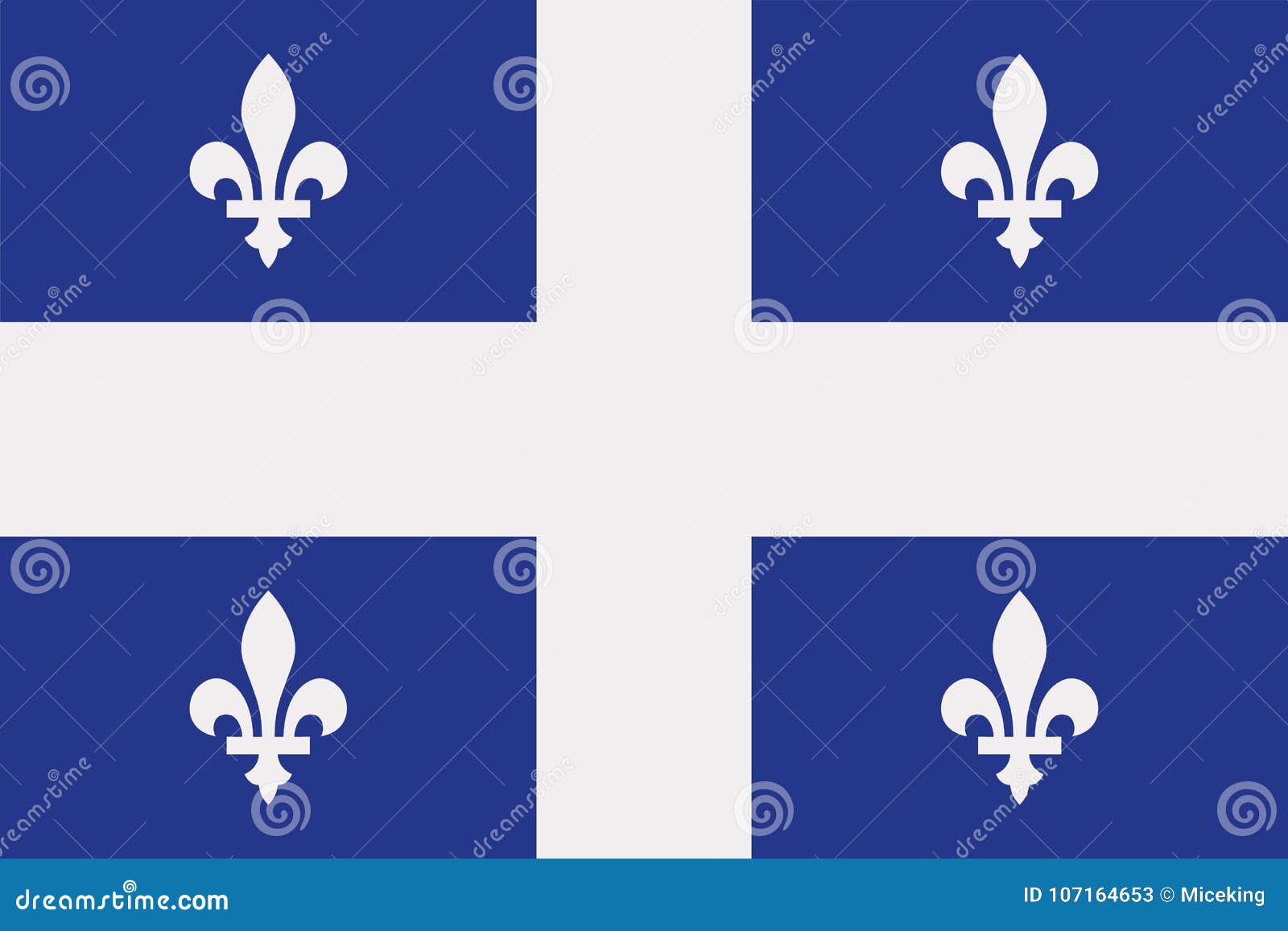 Flag of Quebec - Province of Canada Stock Vector - Illustration of ...