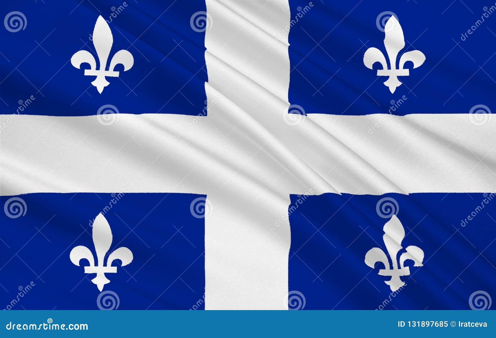 Flag of Quebec, Canada stock illustration. Illustration of insignia ...