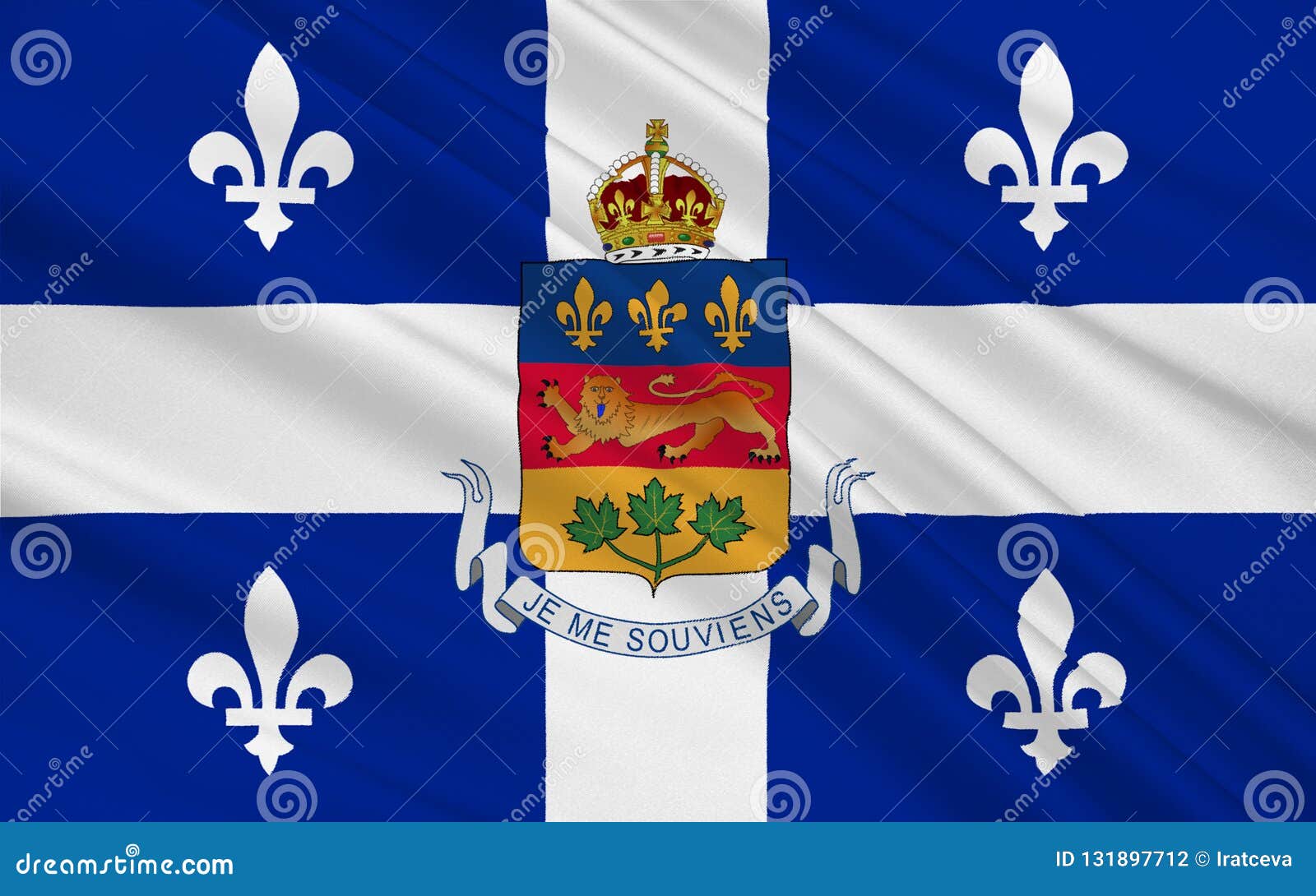 Flag of Quebec, Canada stock illustration. Illustration of kanada ...