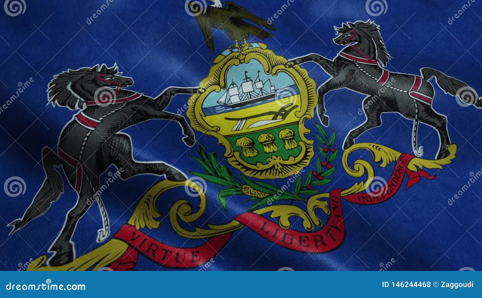 State of Pennsylvania Flag Seamless Looping Waving Animation Stock ...