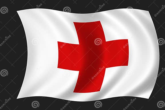 Flag of the red cross editorial stock image. Illustration of waves - 64804