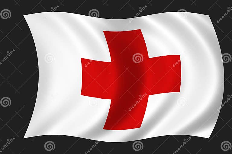 Flag of the red cross editorial stock image. Illustration of waves - 64804