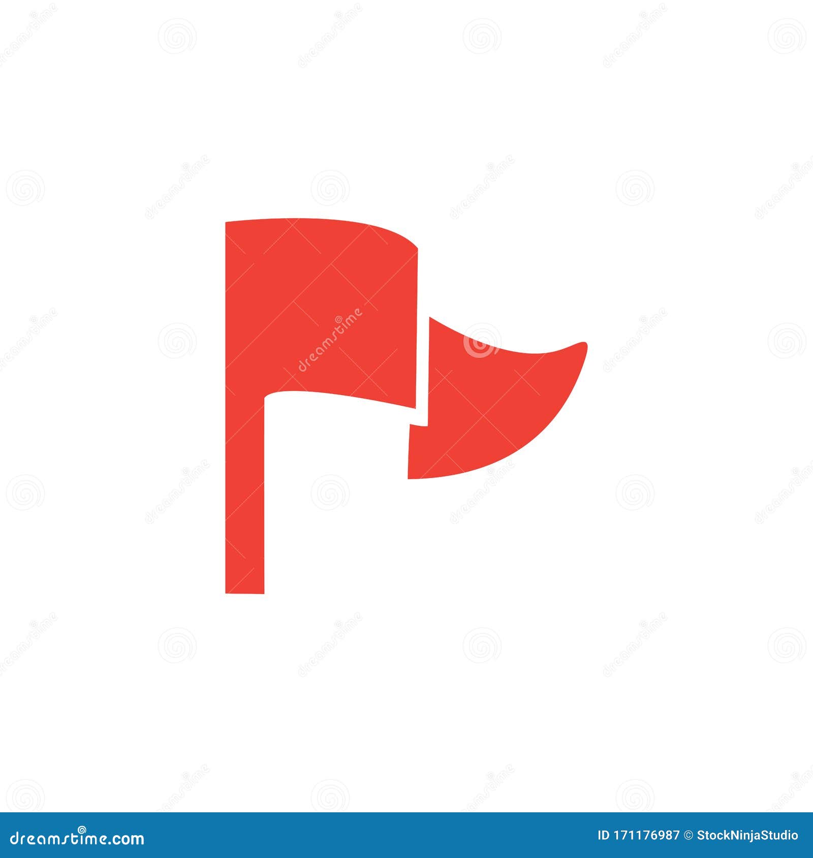 Flag Red Icon on White Background. Red Flat Style Vector Illustration ...
