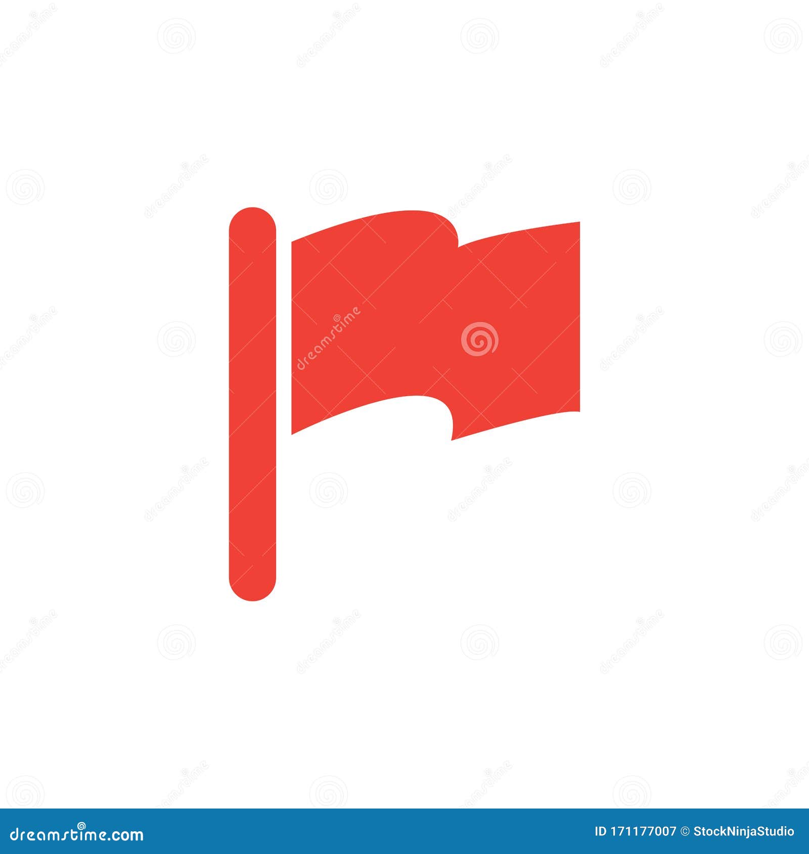 Flag Red Icon on White Background. Red Flat Style Vector Illustration ...