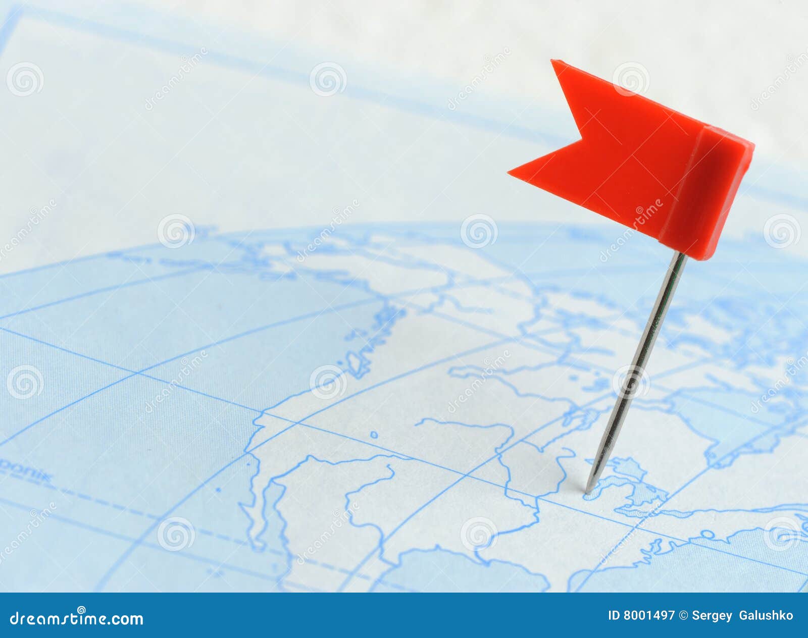 Flag red a pin on map stock image. Image of roadmap, focus - 8001497