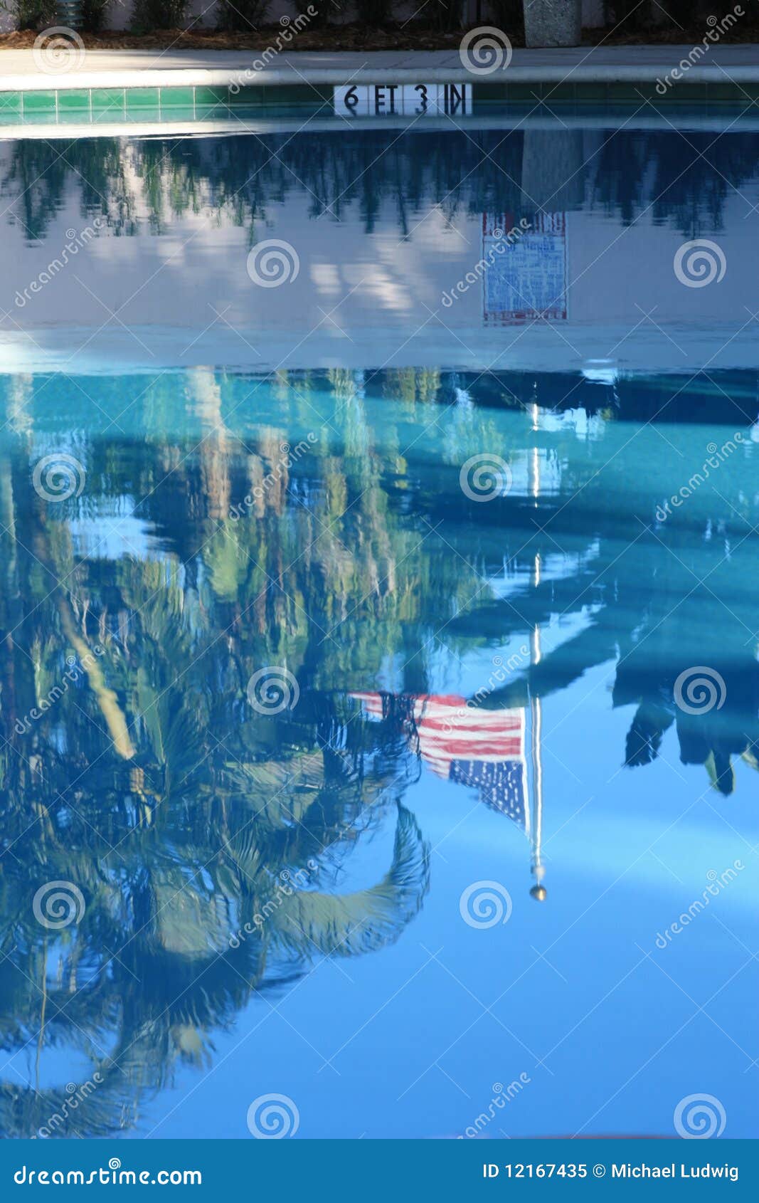 Flag Reflection stock image. Image of states, swiming - 12167435