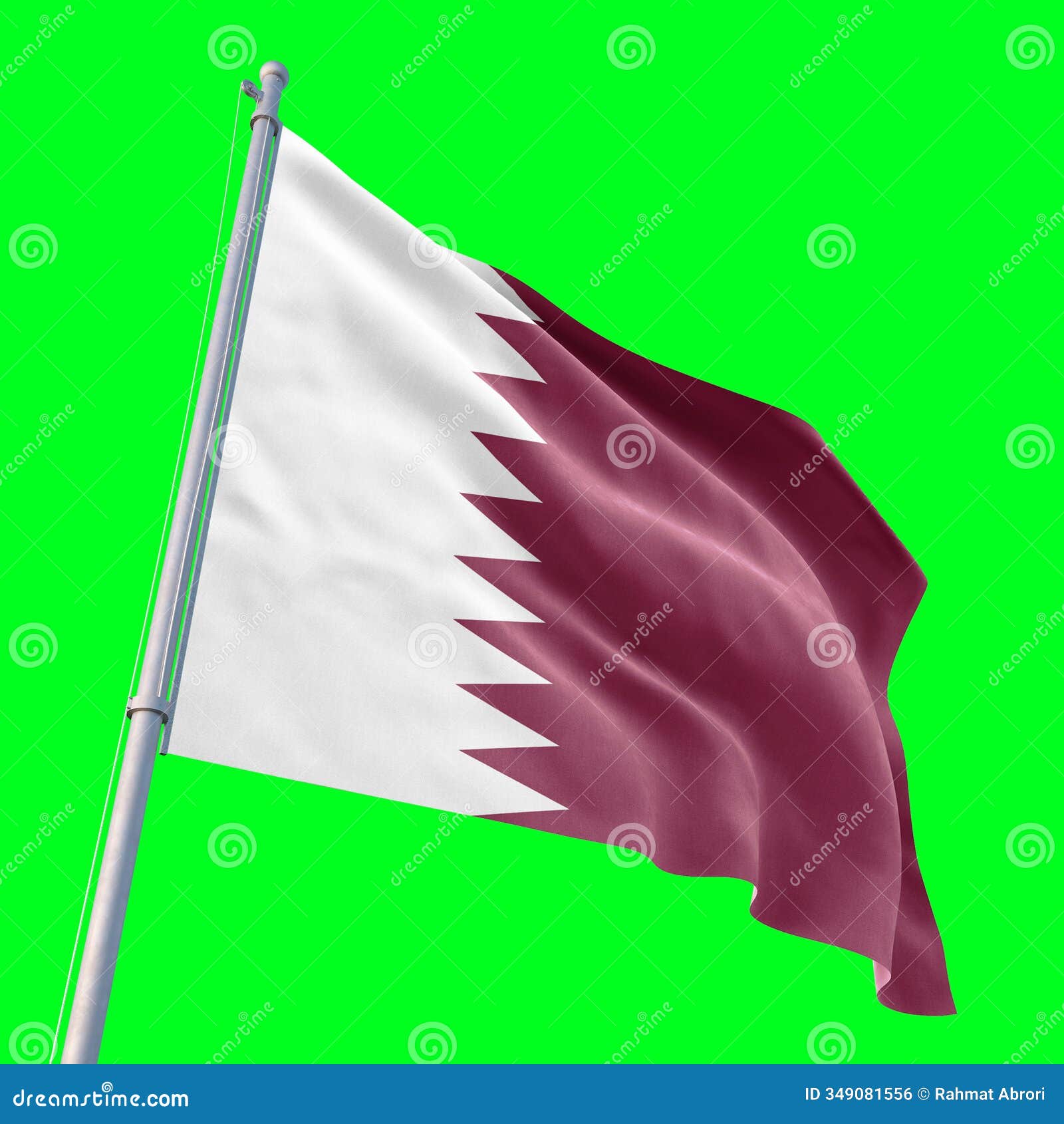 A Flag Representing Qatar, Featuring a Maroon and White Design with ...