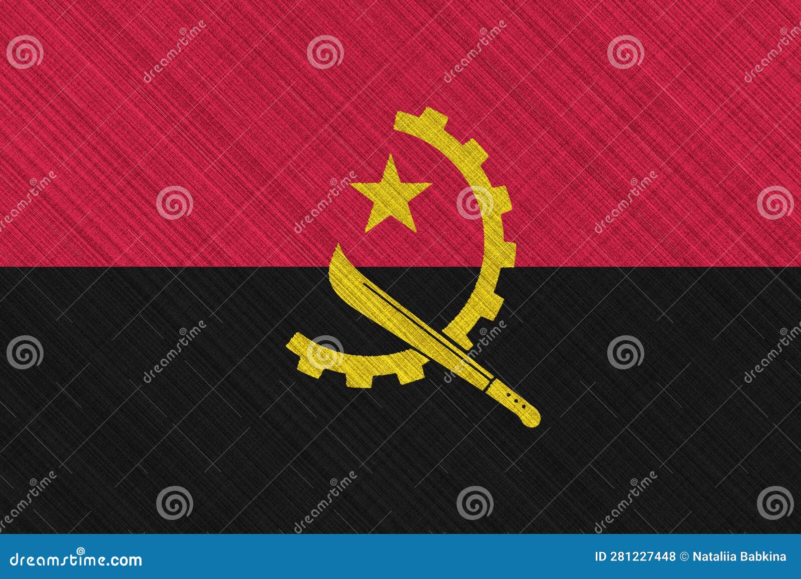 Flag of Republic of Angola on a Textured Background. Concept Collage ...