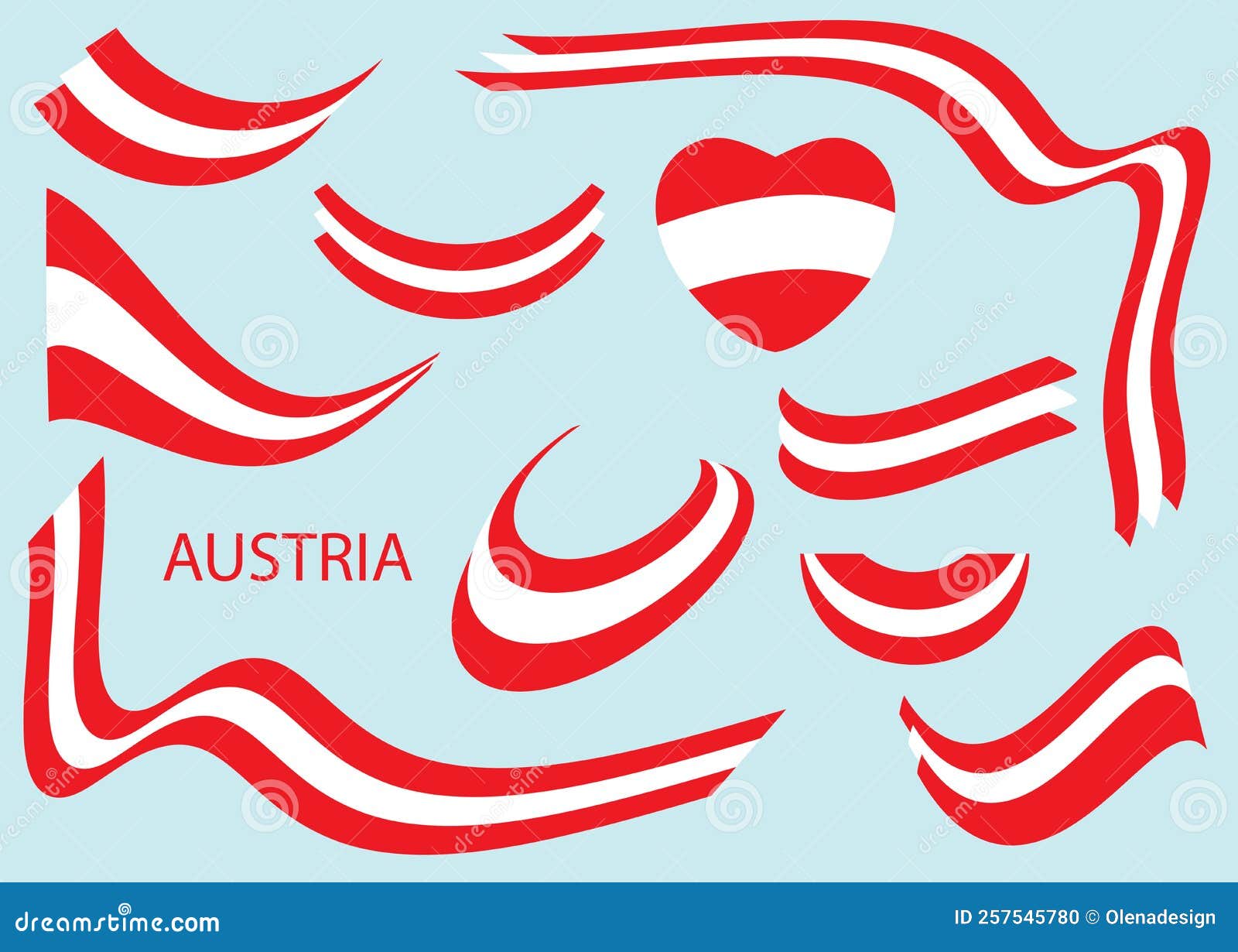 Flag of Republic of Austria - Vector Ribbons and Curved Shapes Stock ...