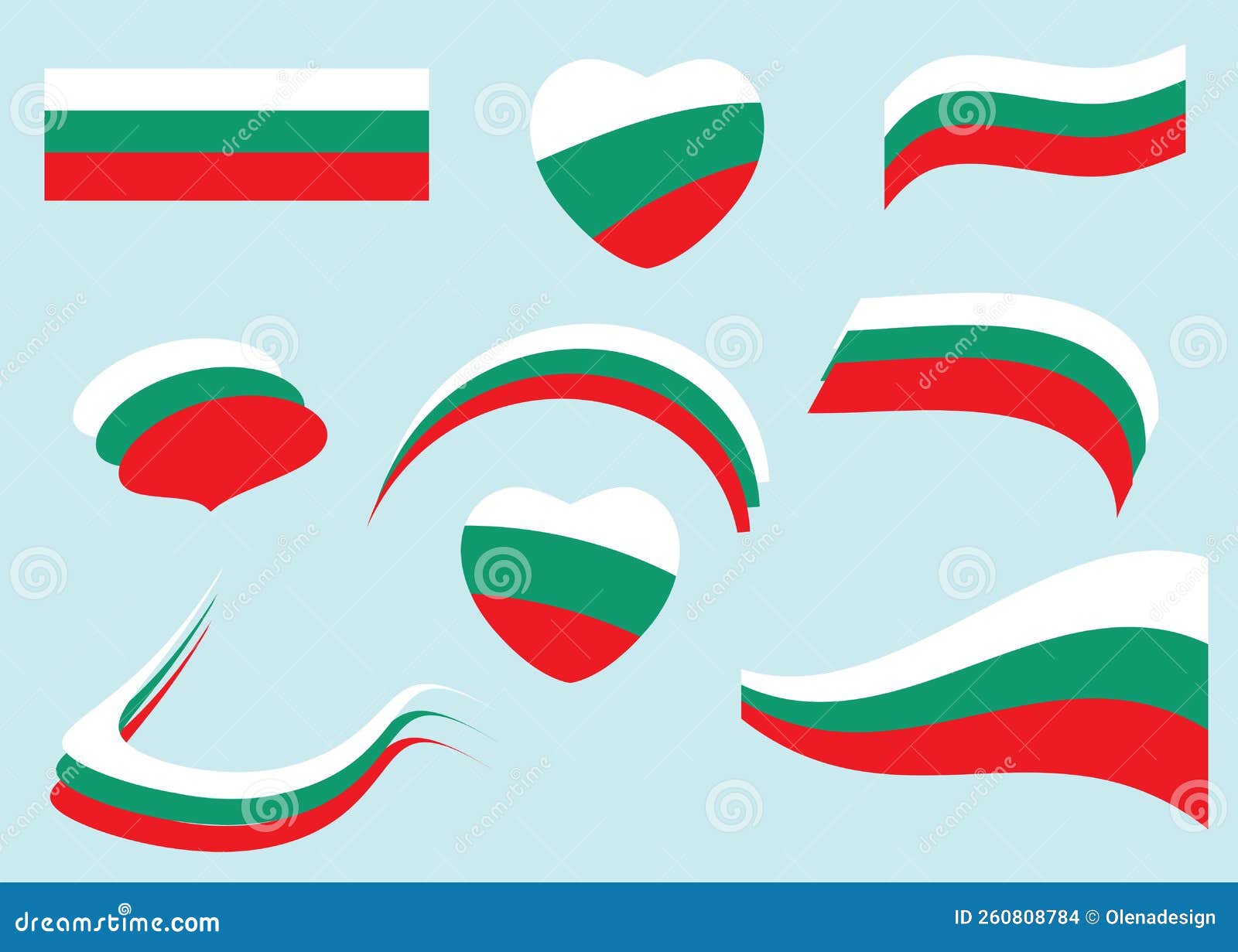 Flag of Republic of Bulgaria - Vector Set of Curved Shapes Stock Vector ...