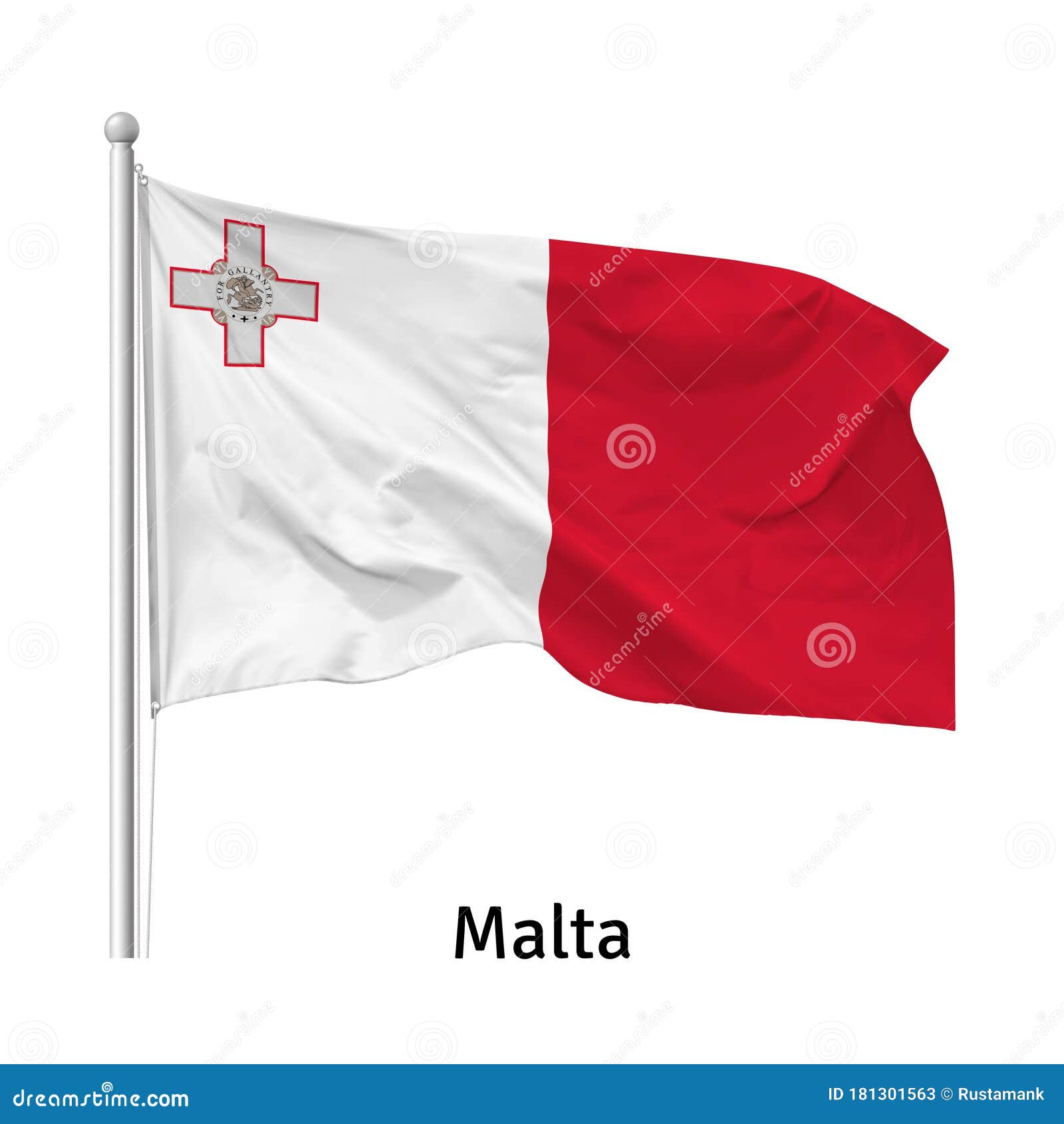 Flag of the Republic of Malta Stock Vector - Illustration of freedom ...