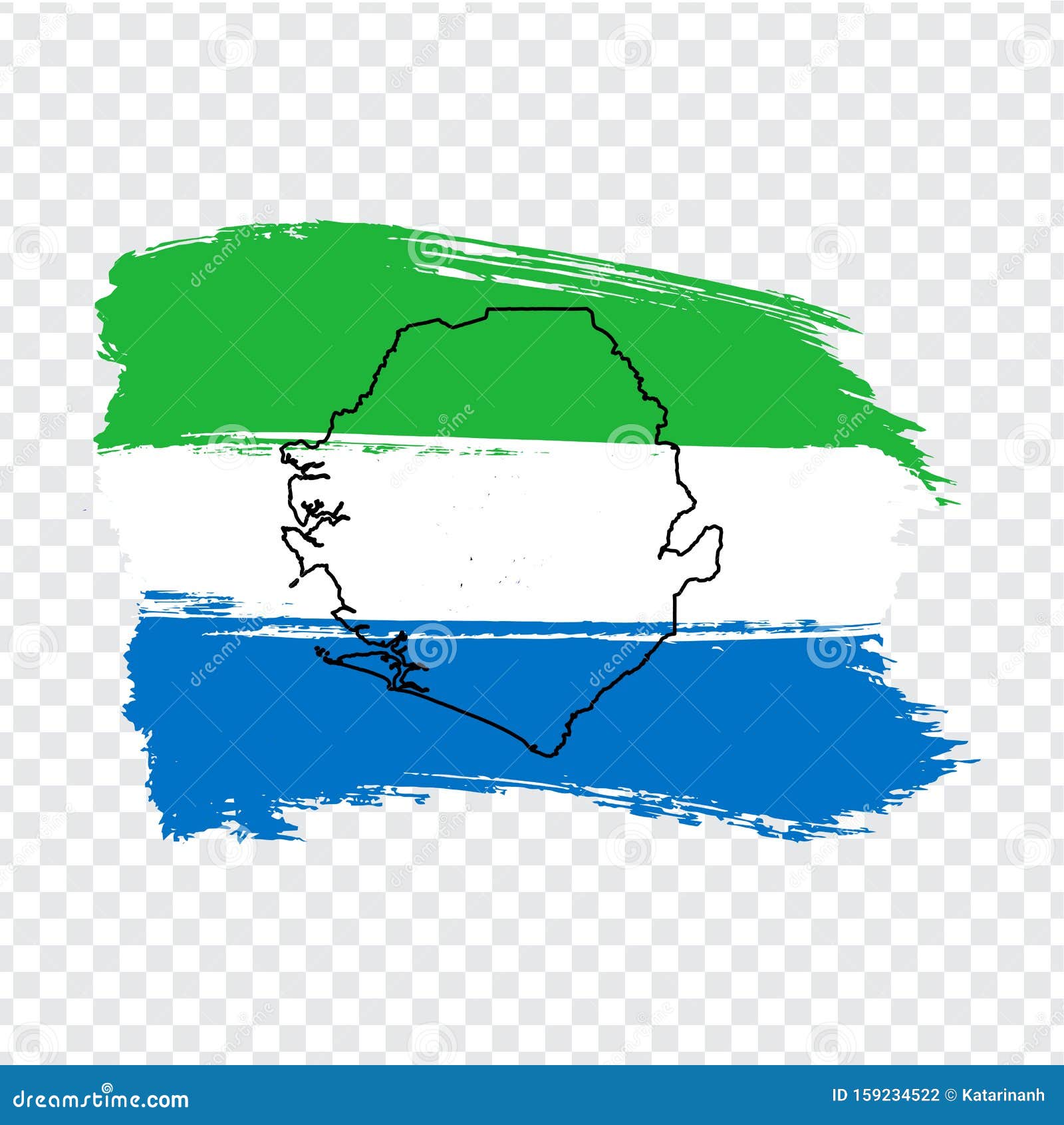 Flag Republic of Sierra Leone from Brush Strokes and Blank Map Sierra ... Flag Republic of Sierra Leone from Brush Strokes and Blank Map Sierra ...