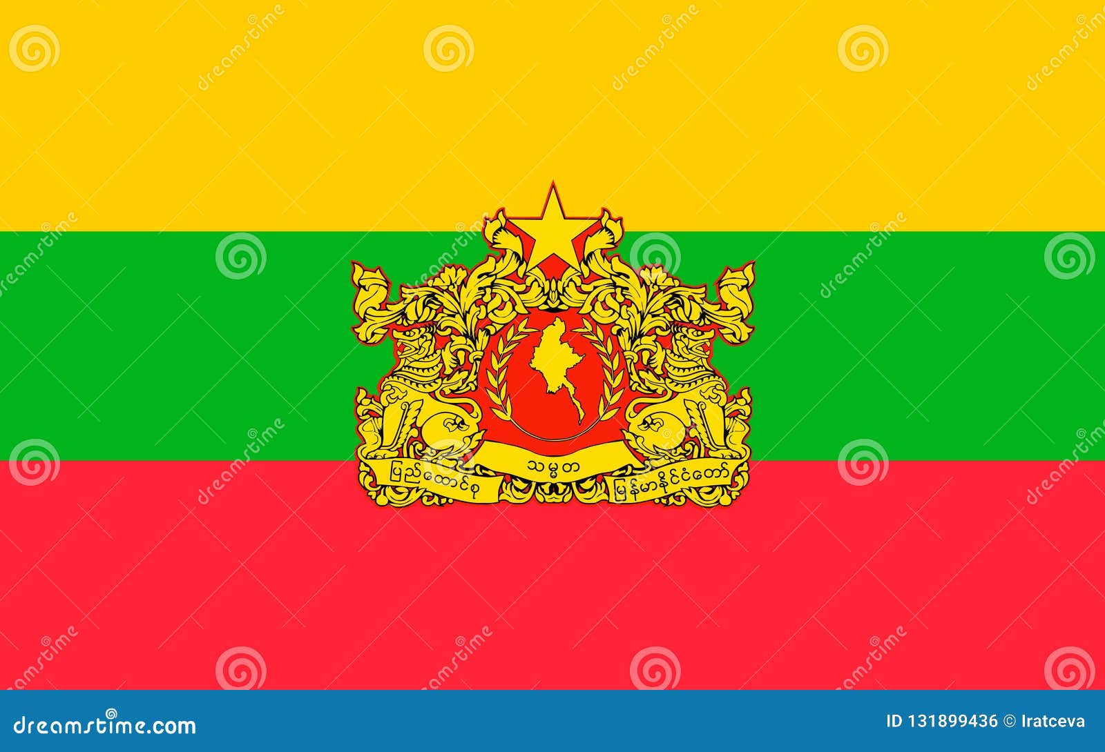 Flag of Republic of the Union of Myanmar - Burma Stock Illustration ... Flag of Republic of the Union of Myanmar - Burma Stock Illustration ...