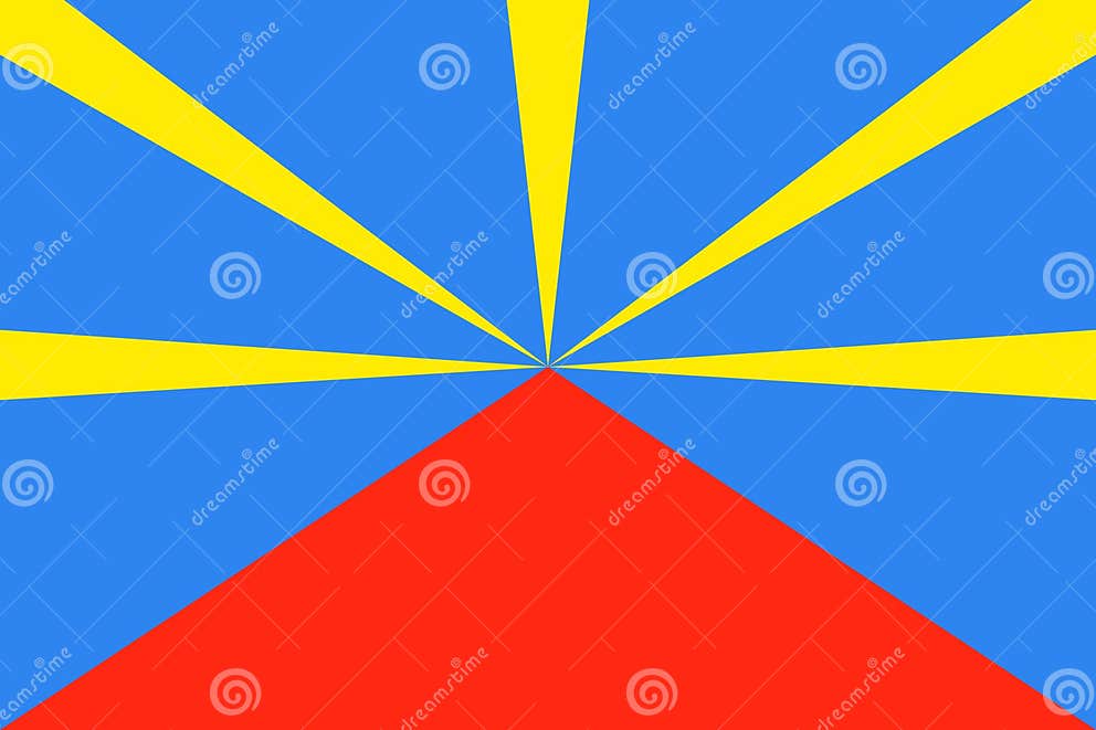 Flag of Reunion stock vector. Illustration of flag, island - 274320179