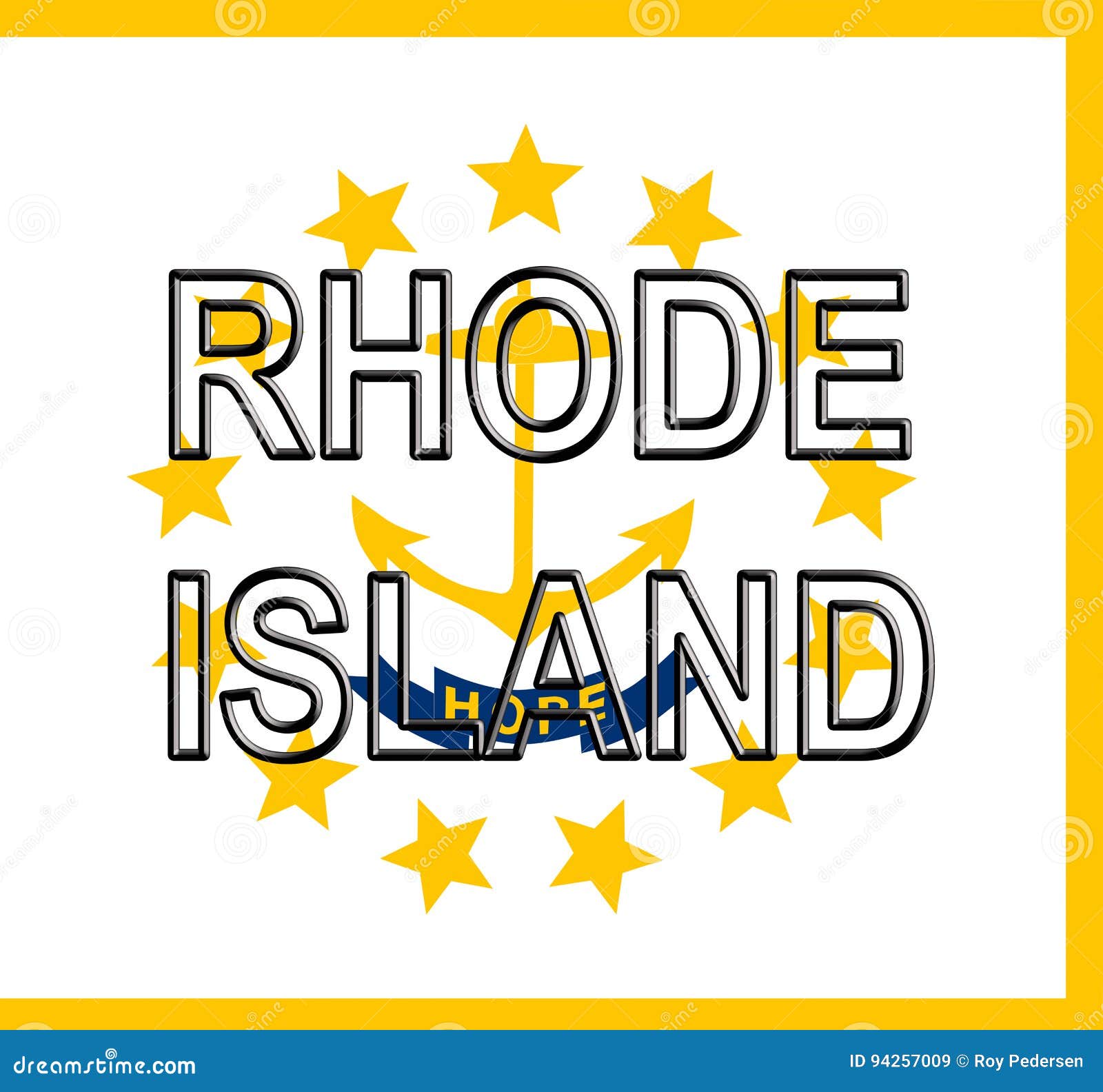 Flag of Rhode Island Word stock illustration. Illustration of icon ...