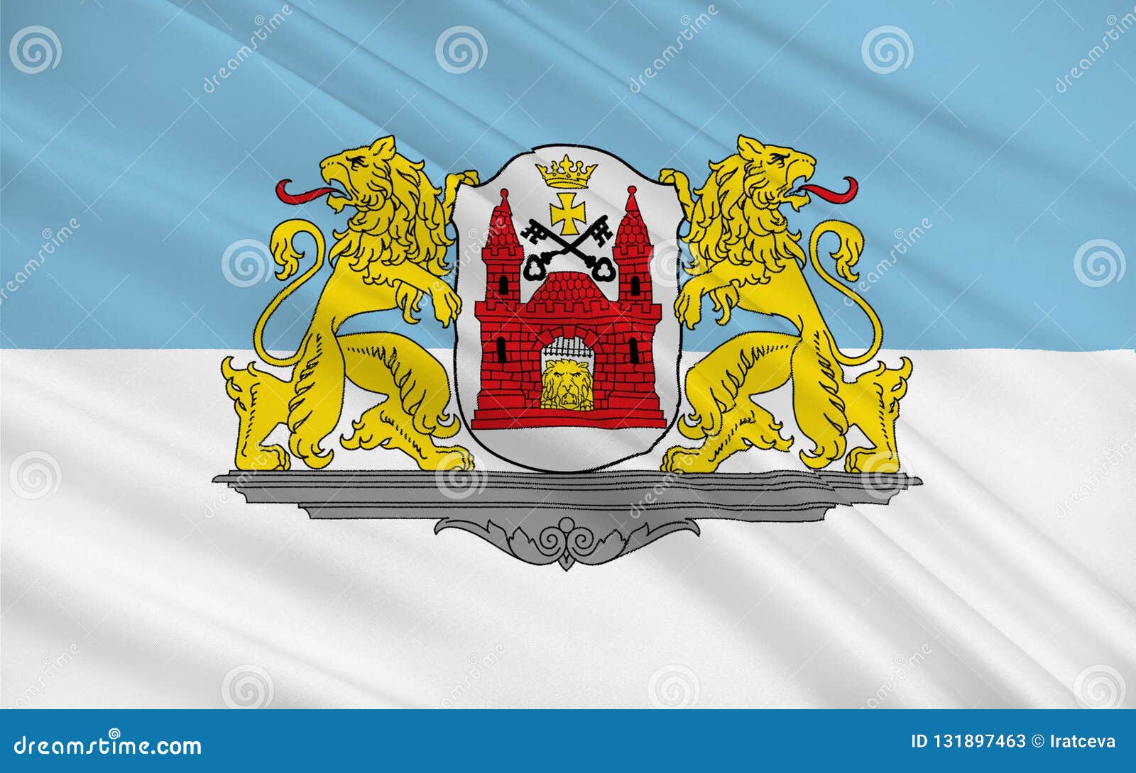 Flag of Riga, Latvia stock illustration. Illustration of latvian ...
