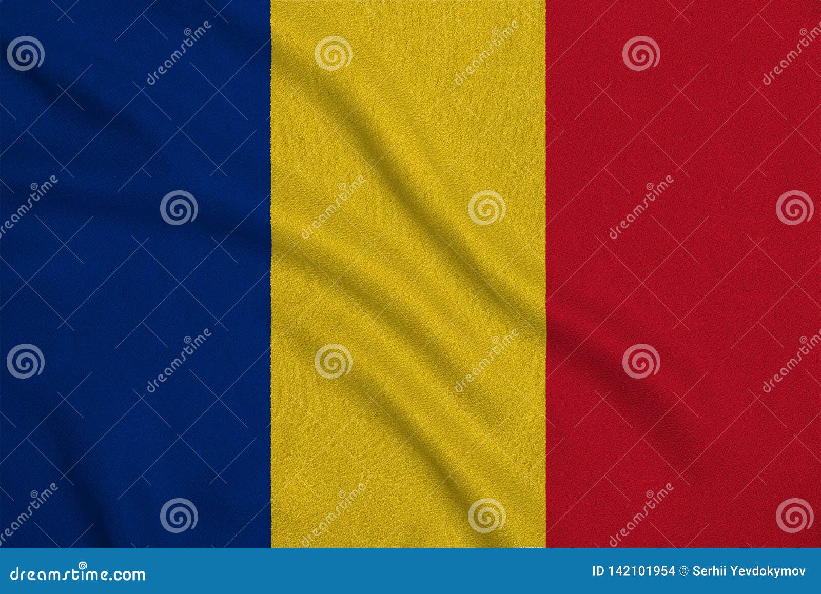 Flag of the Romania from the Factory Knitted Fabric. Backgrounds and ...