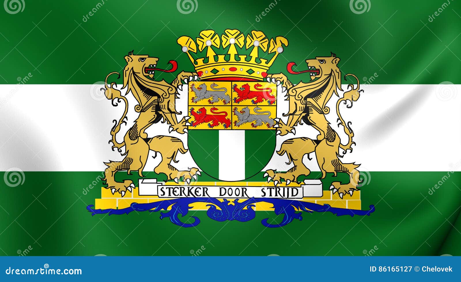 Flag of Rotterdam City, Netherlands. Stock Illustration - Illustration ...