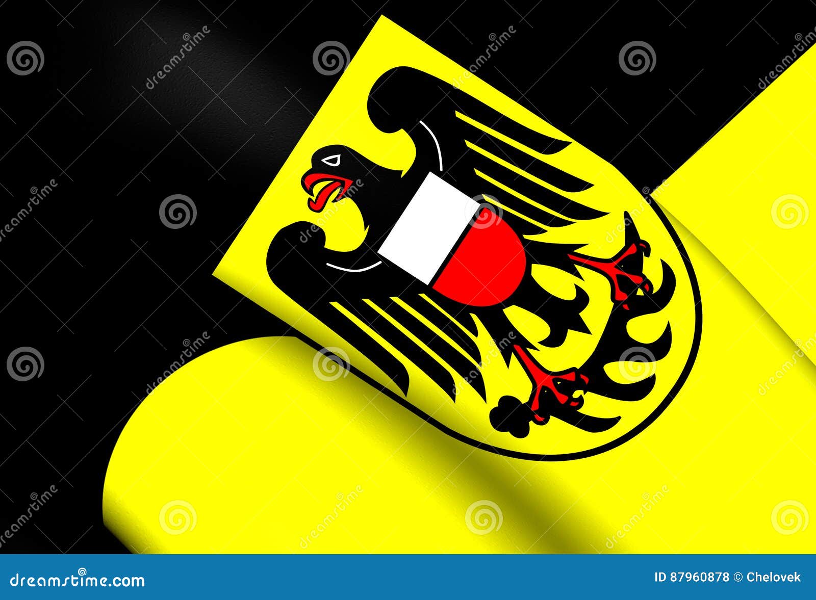 Flag of Rottweil Kreis, Germany. Stock Illustration - Illustration of ...