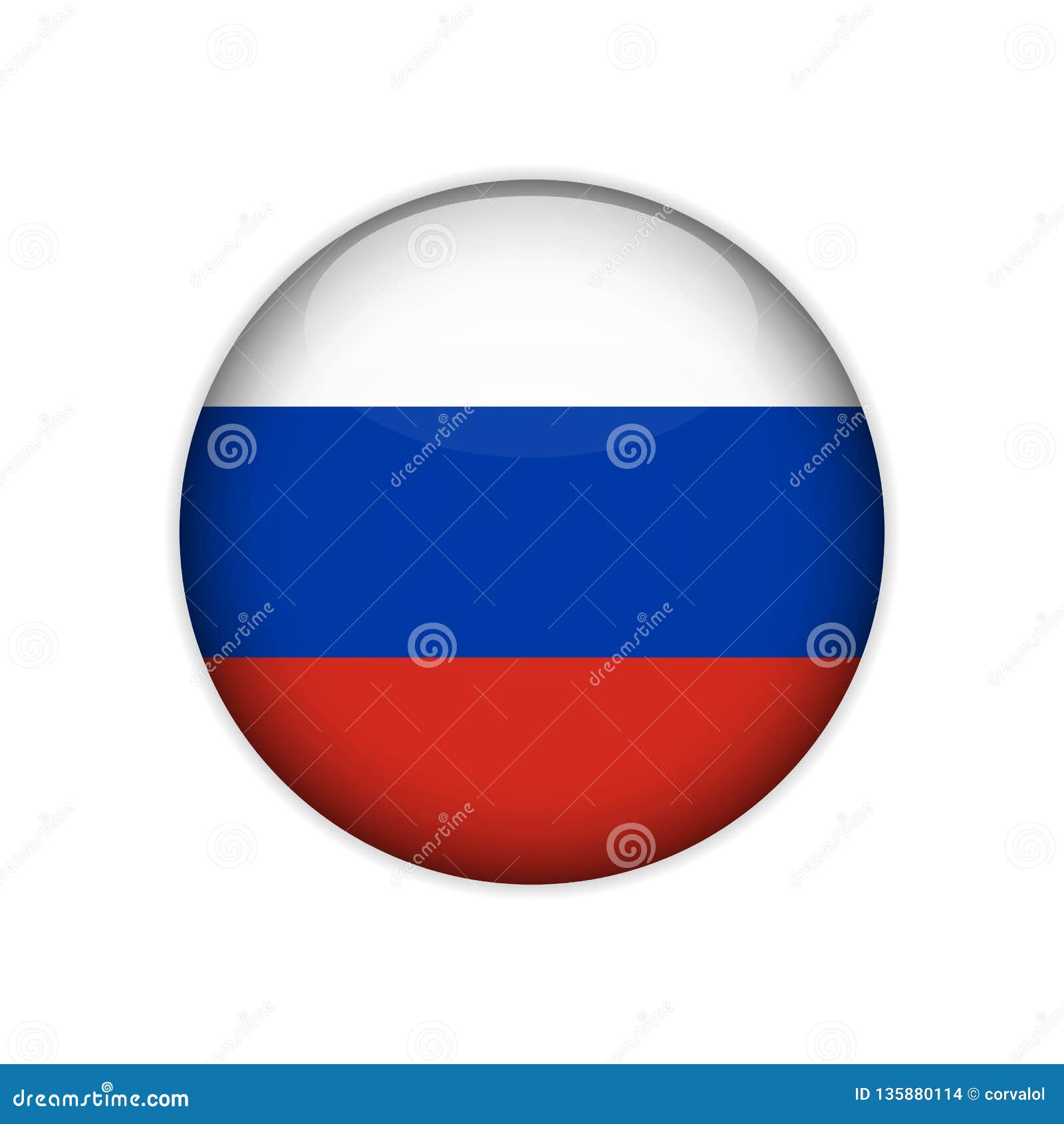 Flag of Russia on a Button. Vector Stock Vector - Illustration of ...