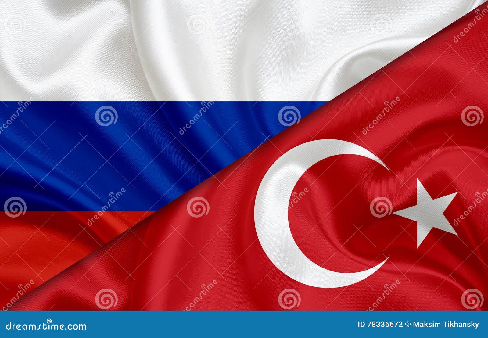 Flag of Russia and Flag of Turkey Stock Illustration - Illustration of ...