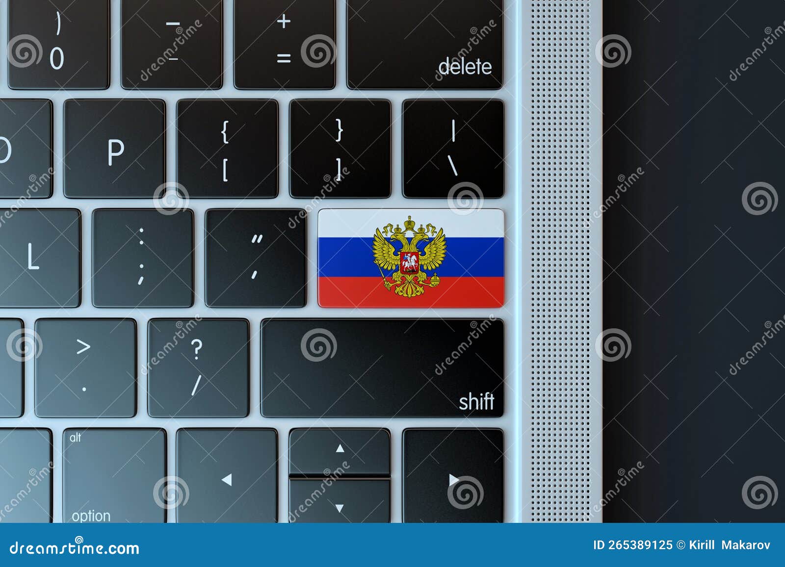 Flag of Russia Over Computer Keyboard. Technology Concept Stock ...