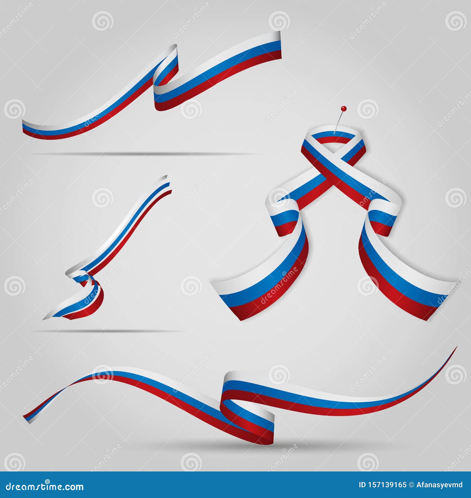 Flag of Russia. Russian Ribbons Set Stock Vector - Illustration of ...