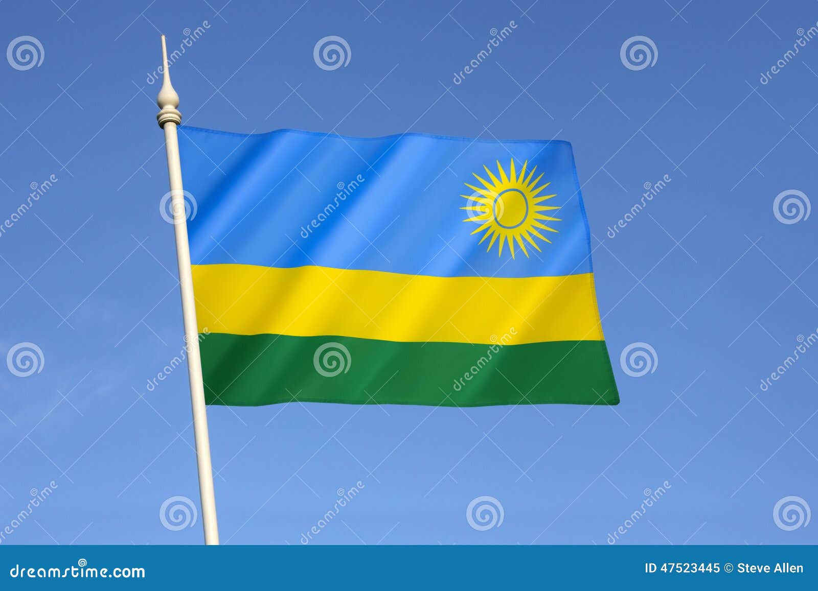 Flag of Rwanda stock image. Image of african, star, symbol - 47523445