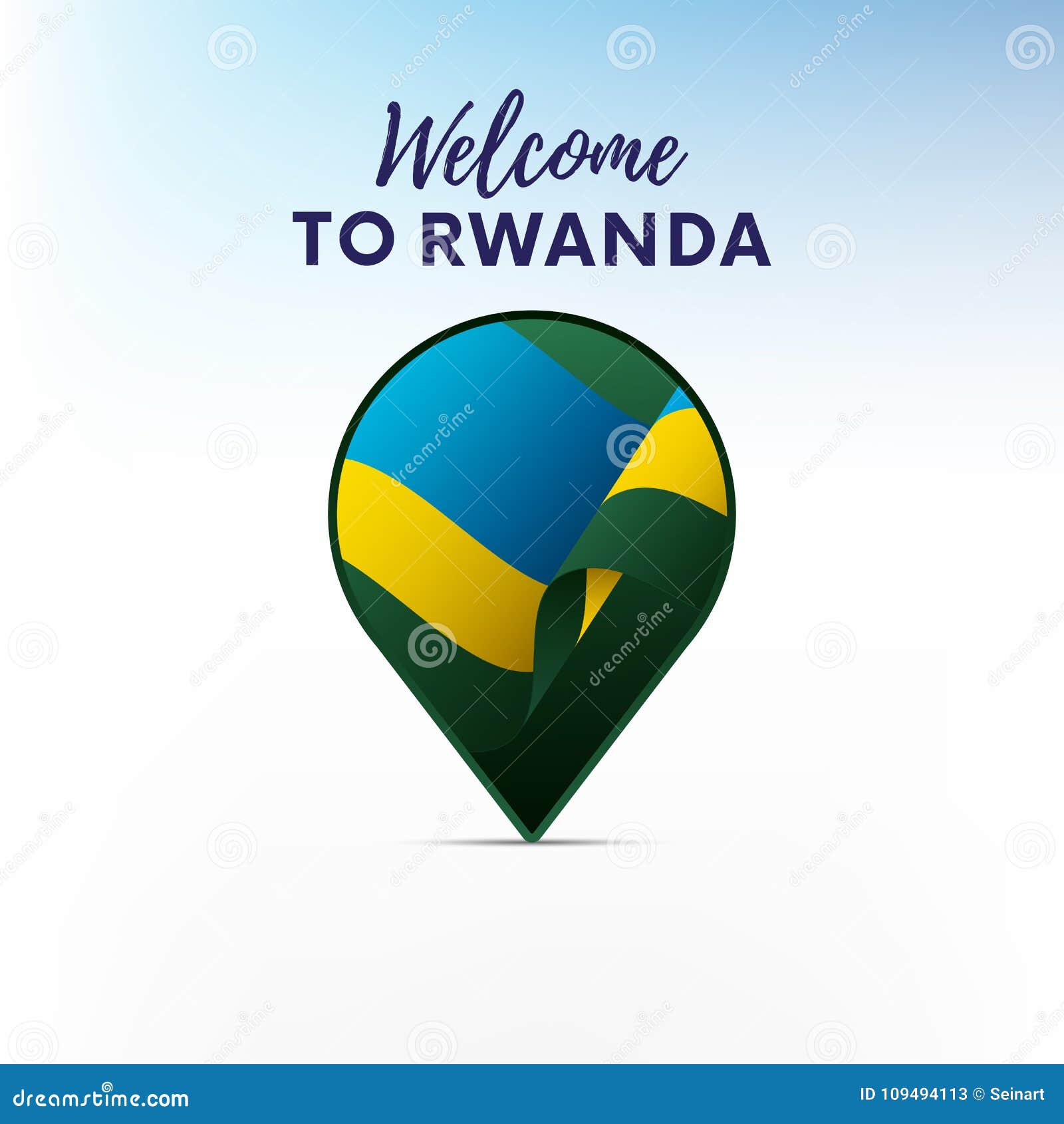 Rwanda Welcome To Word Text With Handwritten Font And Golden Tex ...