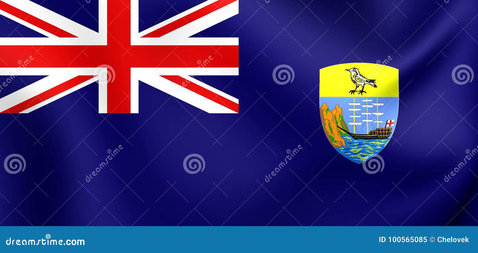 Flag of the Saint Helena stock illustration. Illustration of render ...