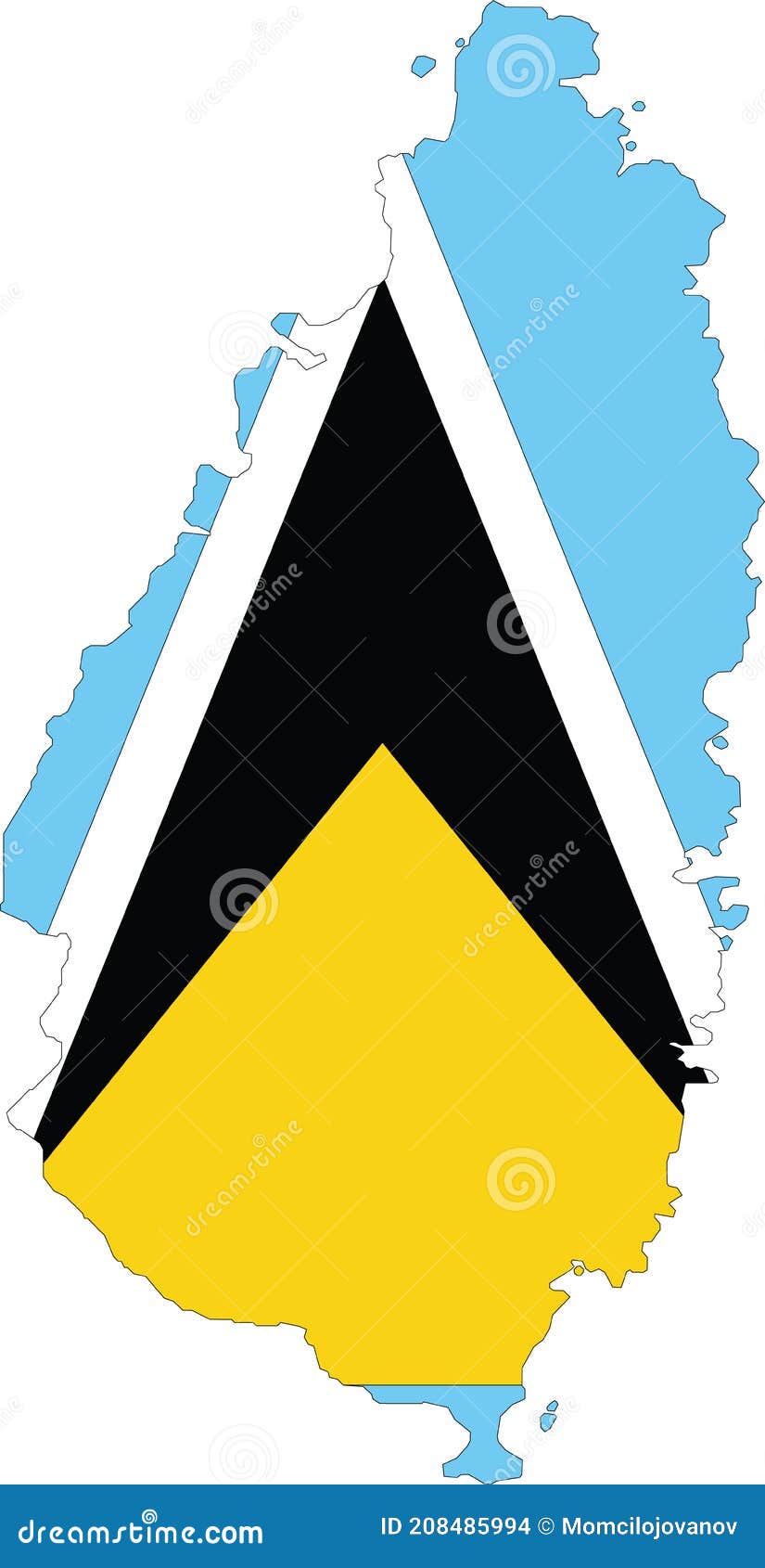 Flag map of Saint Lucia stock vector. Illustration of geography - 208485994