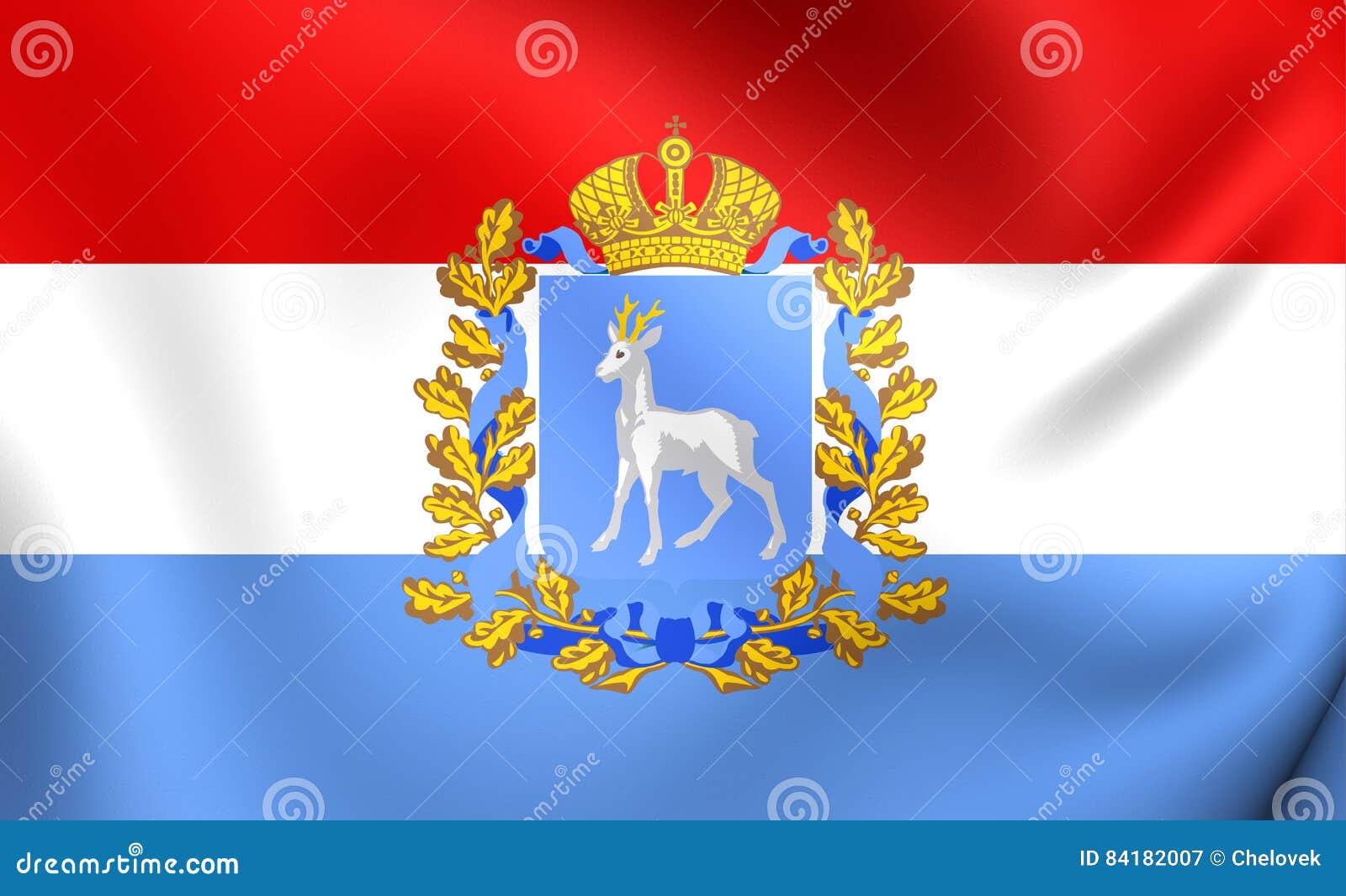 Flag of Samara Oblast, Russia. Stock Illustration - Illustration of ...