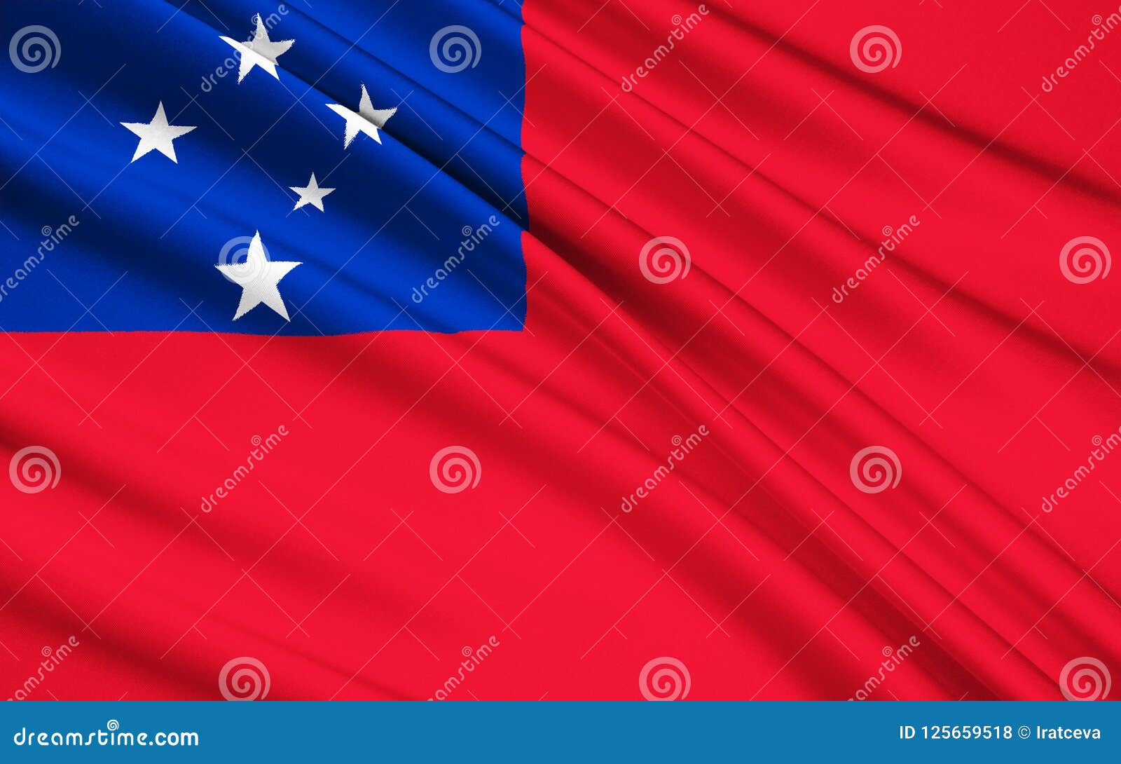 Flag of Samoa, Apia - Polynesia Stock Illustration - Illustration of ...