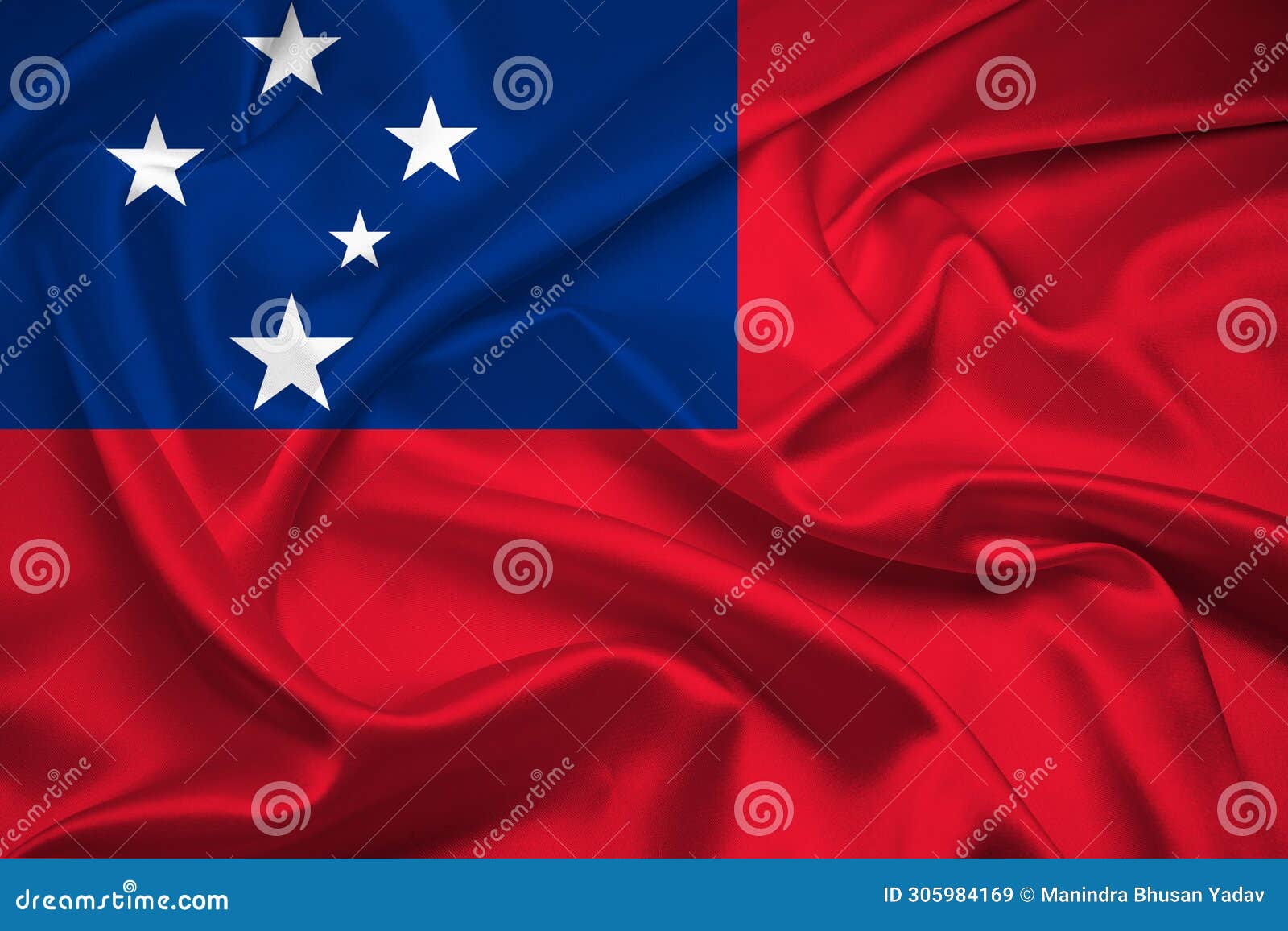 Flag of Samoa, Samoa Flag, National Flag of Samoa. Fabric Flag of Samoa ...