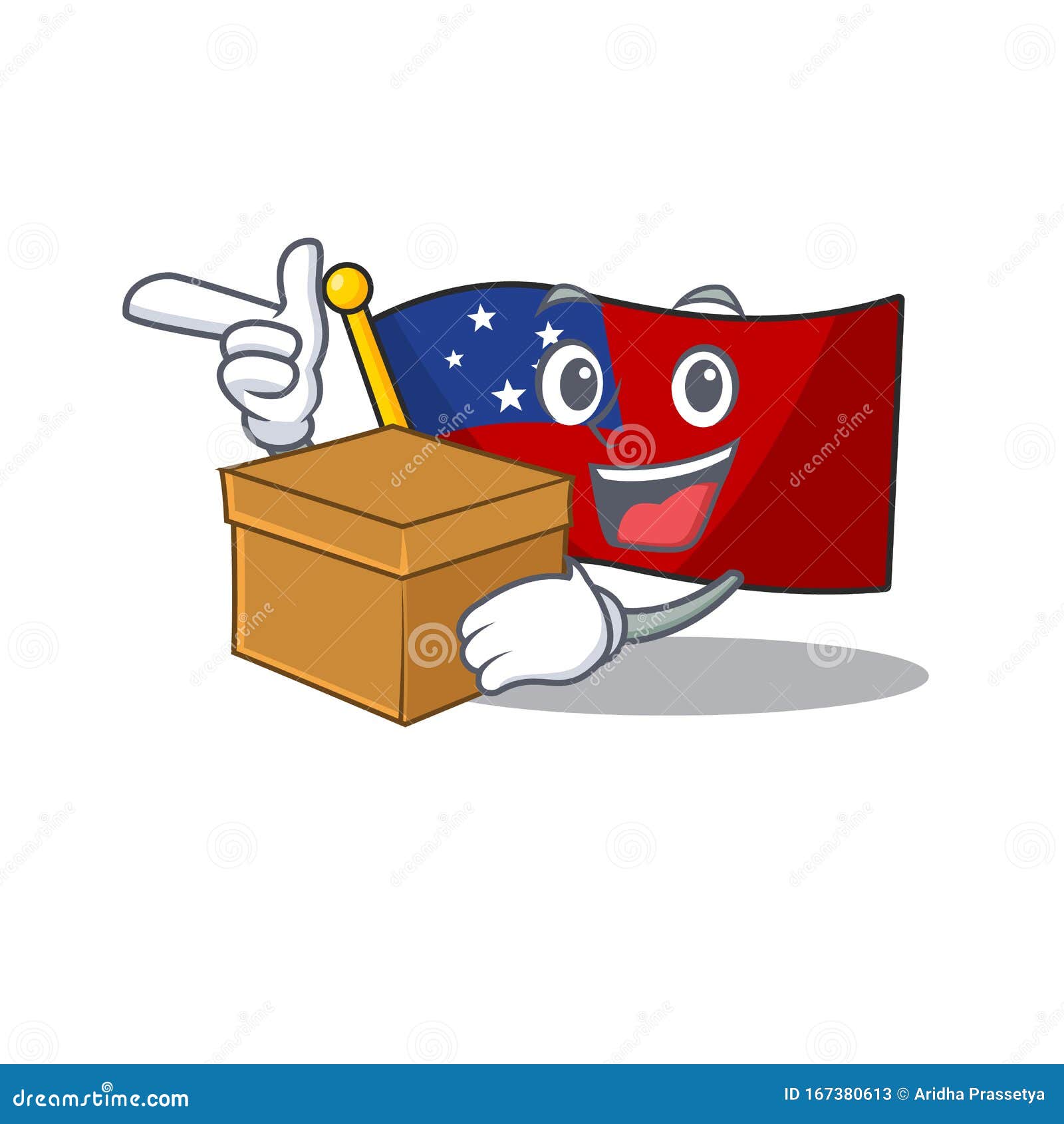 Flag Samoa Scroll Cartoon Character Bringing a Box Stock Vector ...