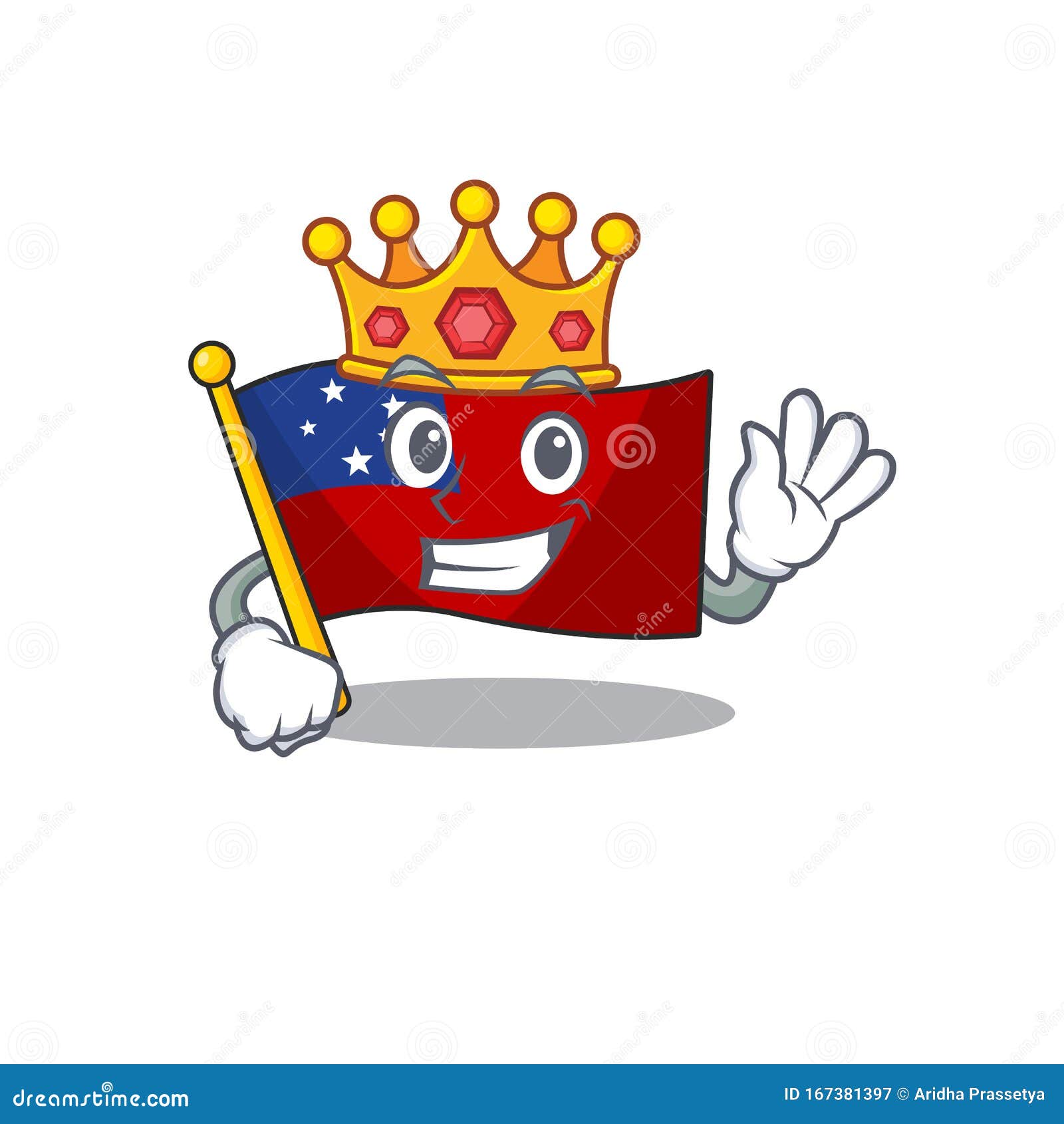 Flag Samoa Scroll a Stylized of King on Cartoon Character Design Stock ...