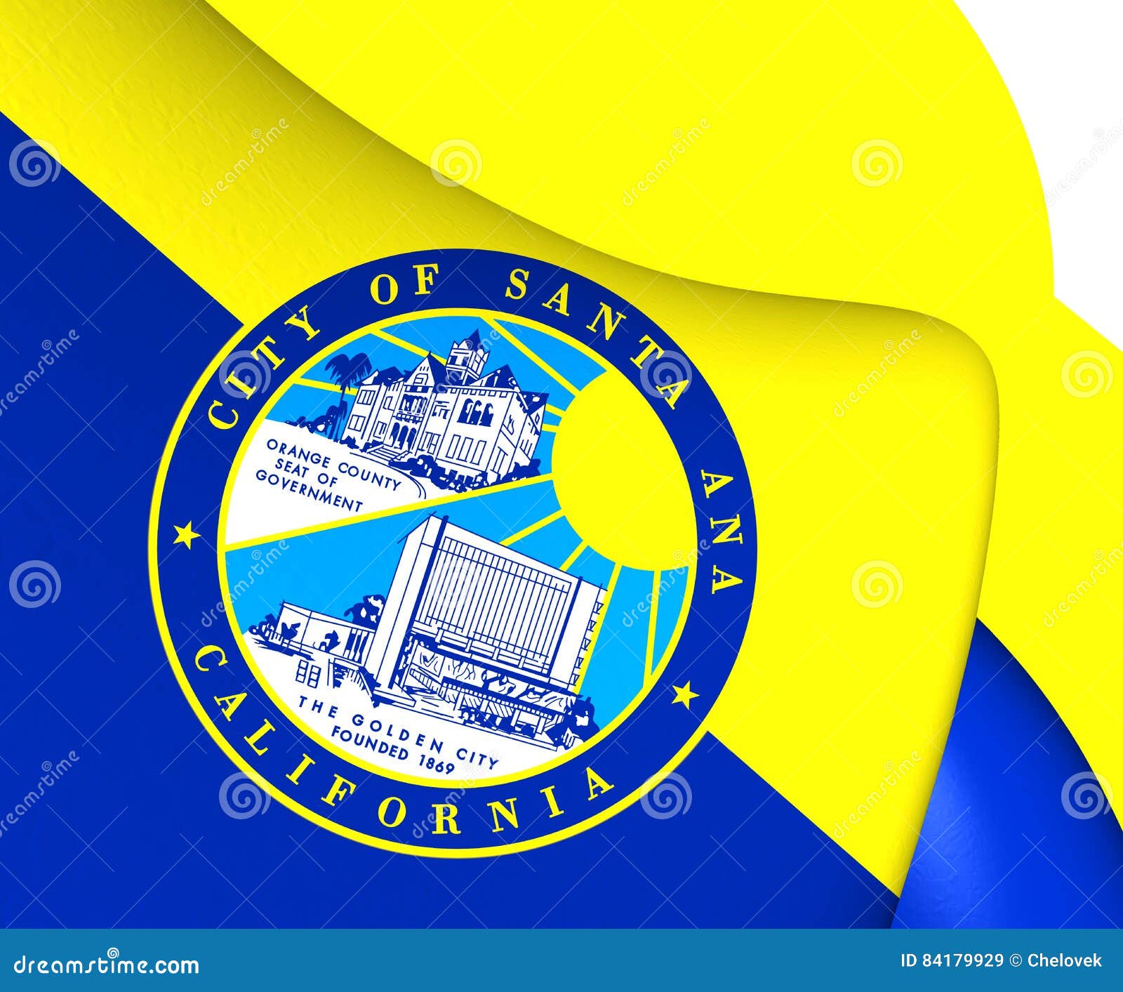 Flag of Santa Ana, USA. stock illustration. Illustration of america ...