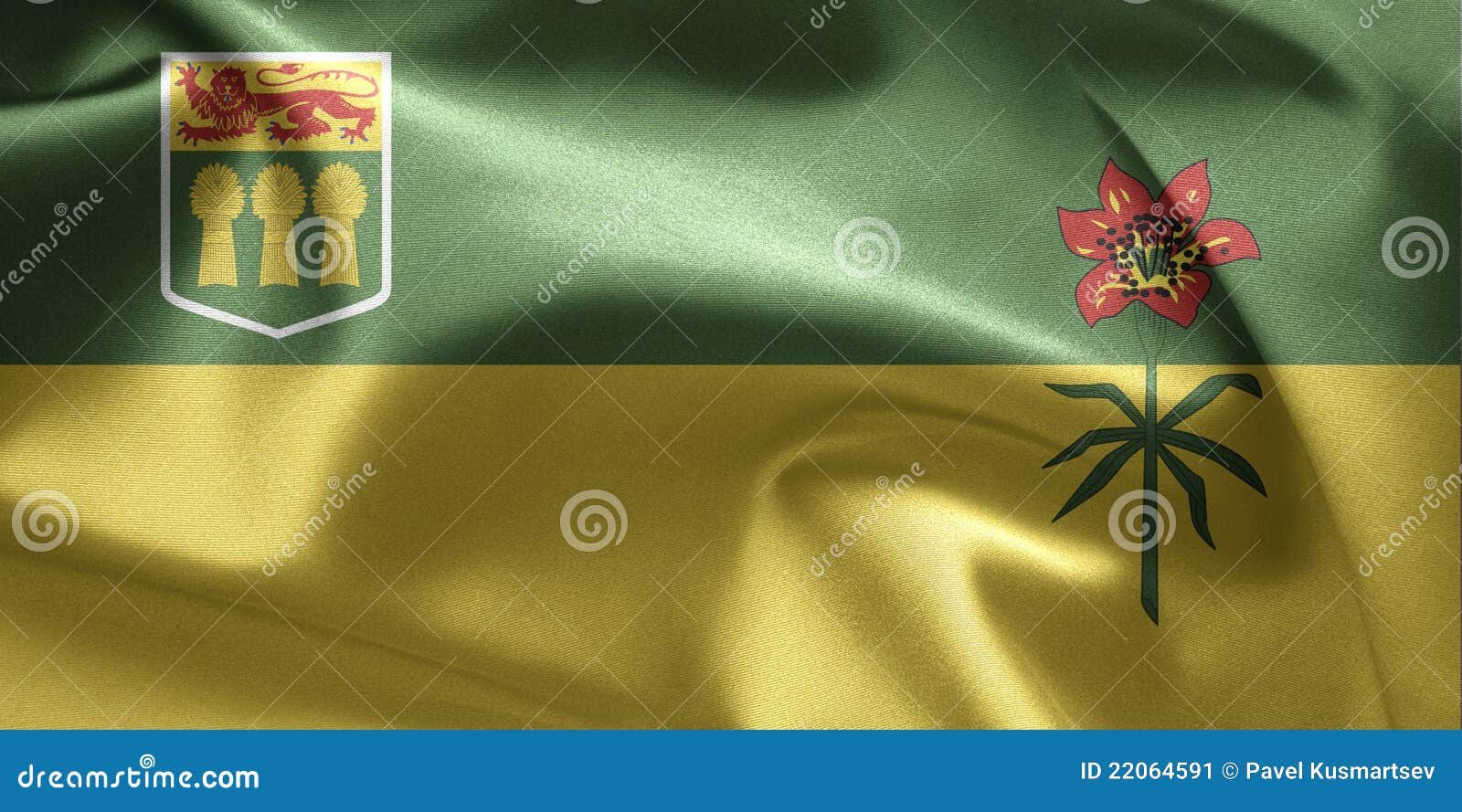 Flag of Saskatchewan (Canada) Stock Image - Image of confederation ...