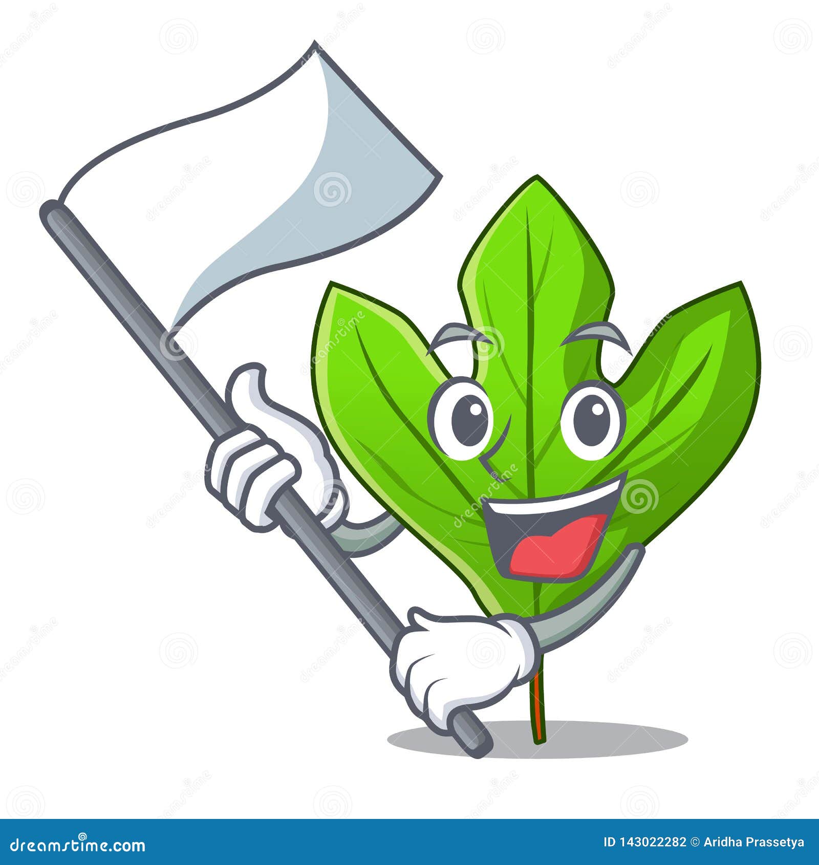 With Flag Sassafras Leaf in the Shape Cartoon Stock Vector ...