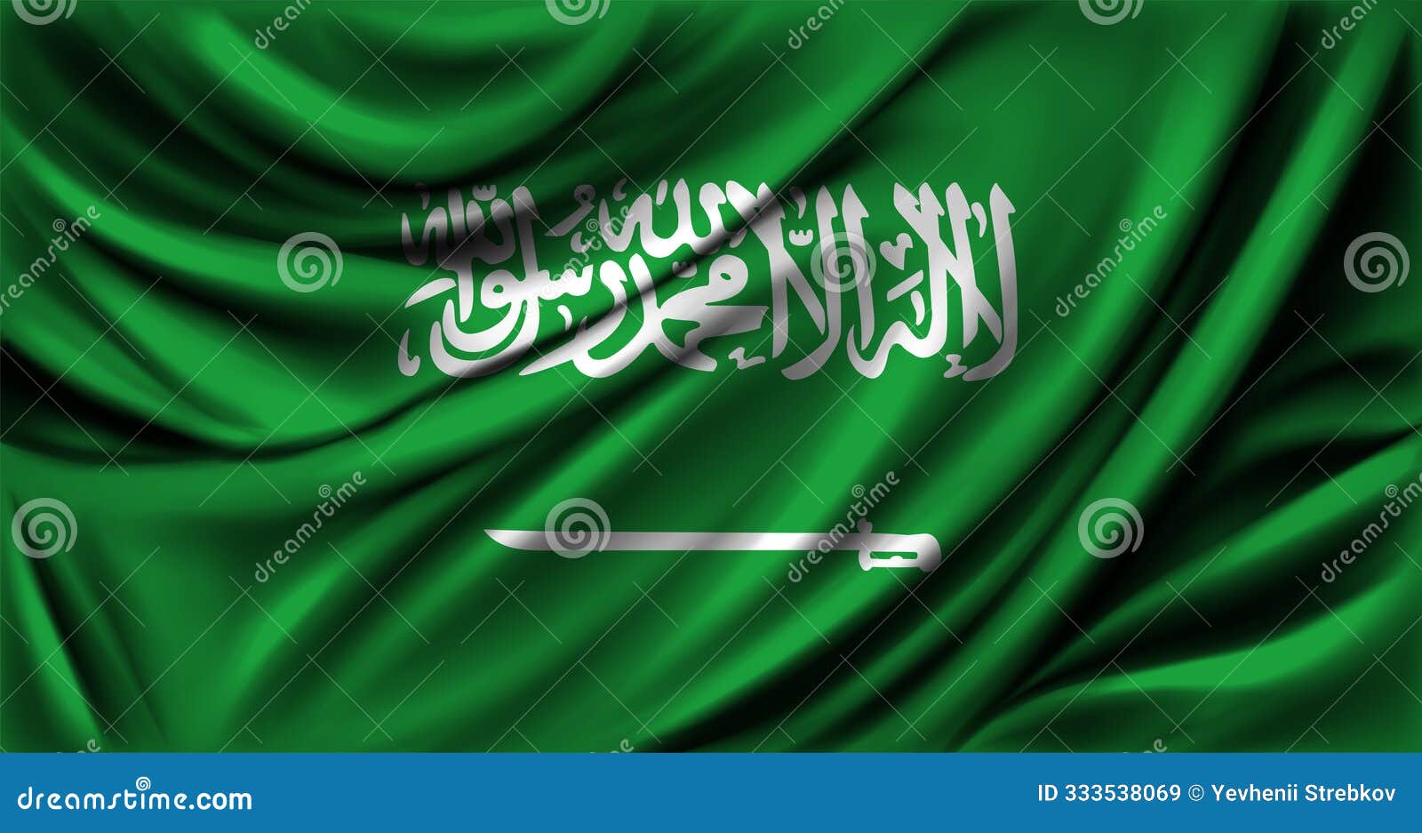 Flag Of Saudi Arabia Waving In The Wind, Ksa National Flag Wave, Fabric ...