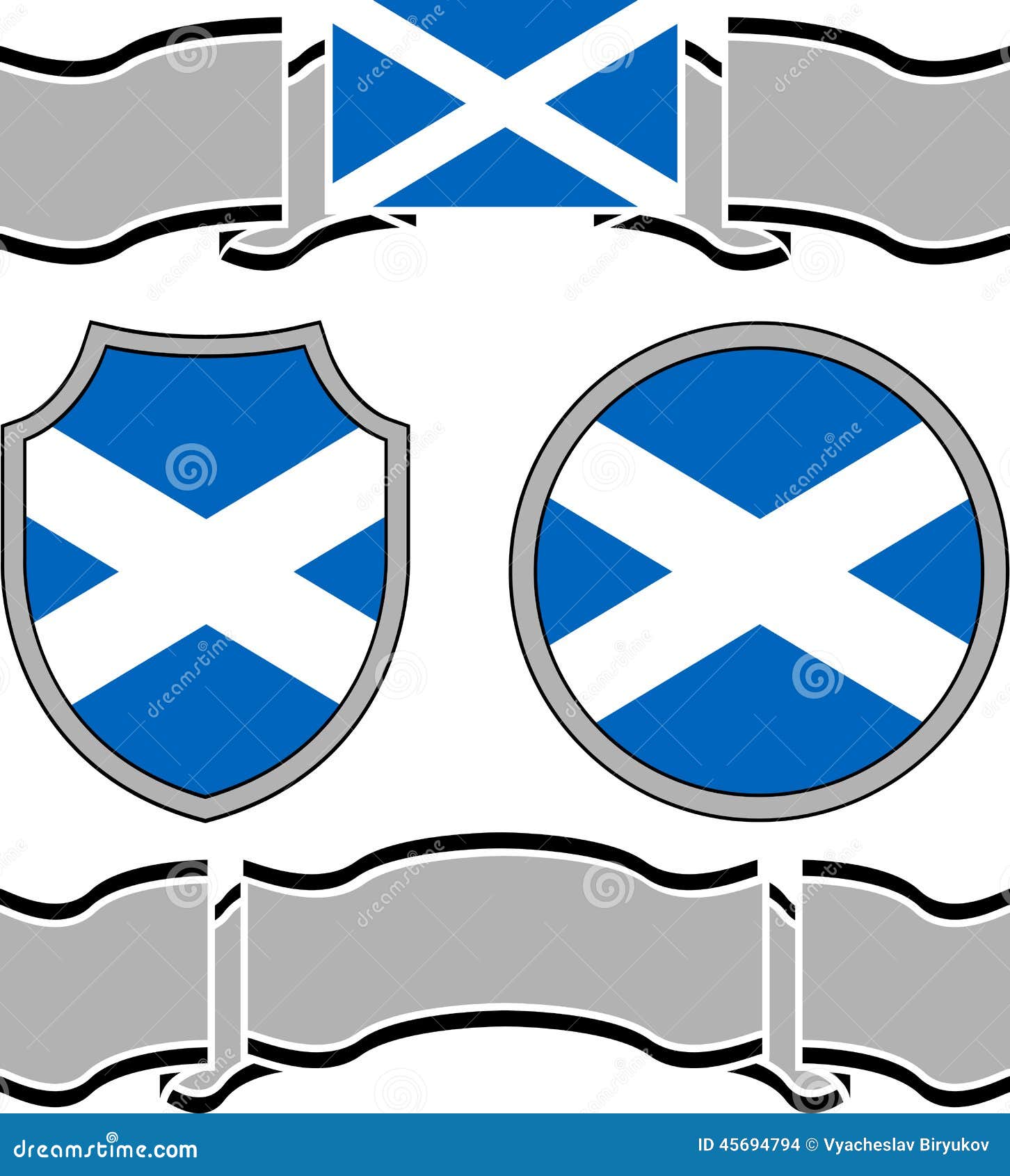 Flag of Scotland with Banners Stock Vector - Illustration of scotland ...